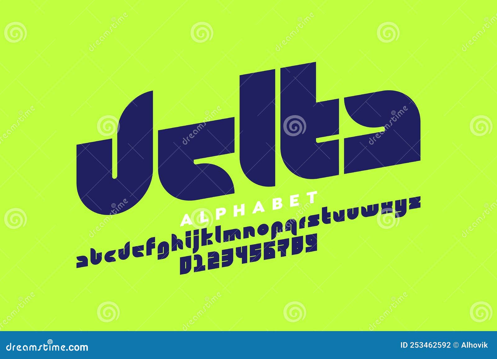 Modular style font stock vector. Illustration of fashion - 253462592