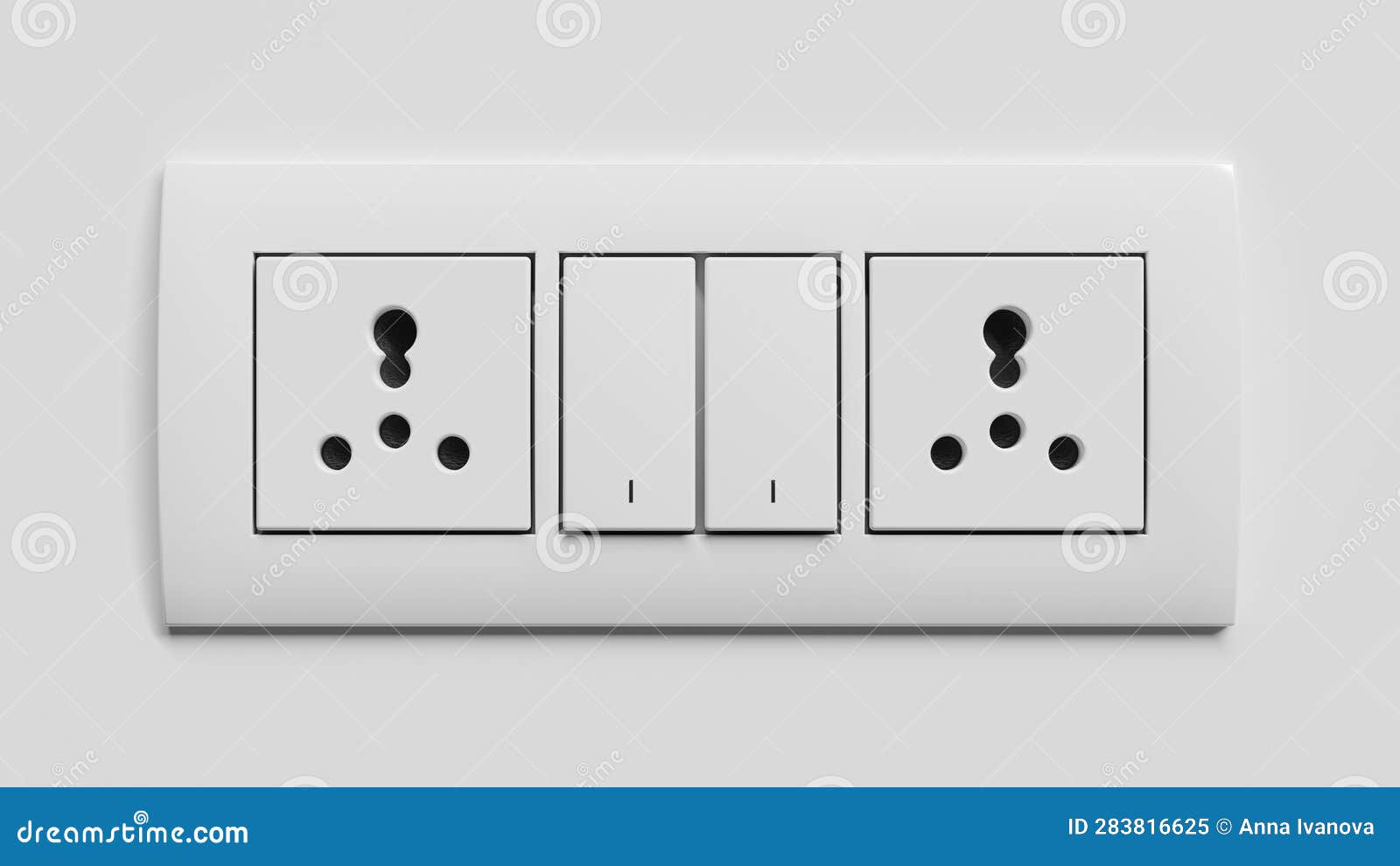 Modular Switchboard Electrical Outlet, Interchangeable On A White Wall ...