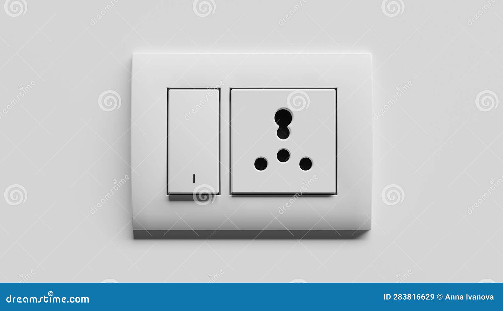 Modular Switchboard Electrical Outlet, Interchangeable On A White Wall ...