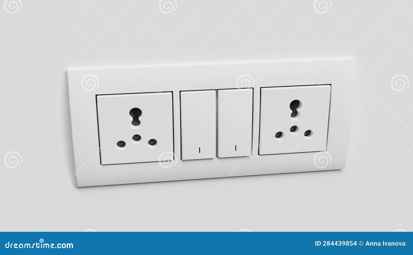 Modular Switchboard Electrical Outlet, Interchangeable On A White Wall ...