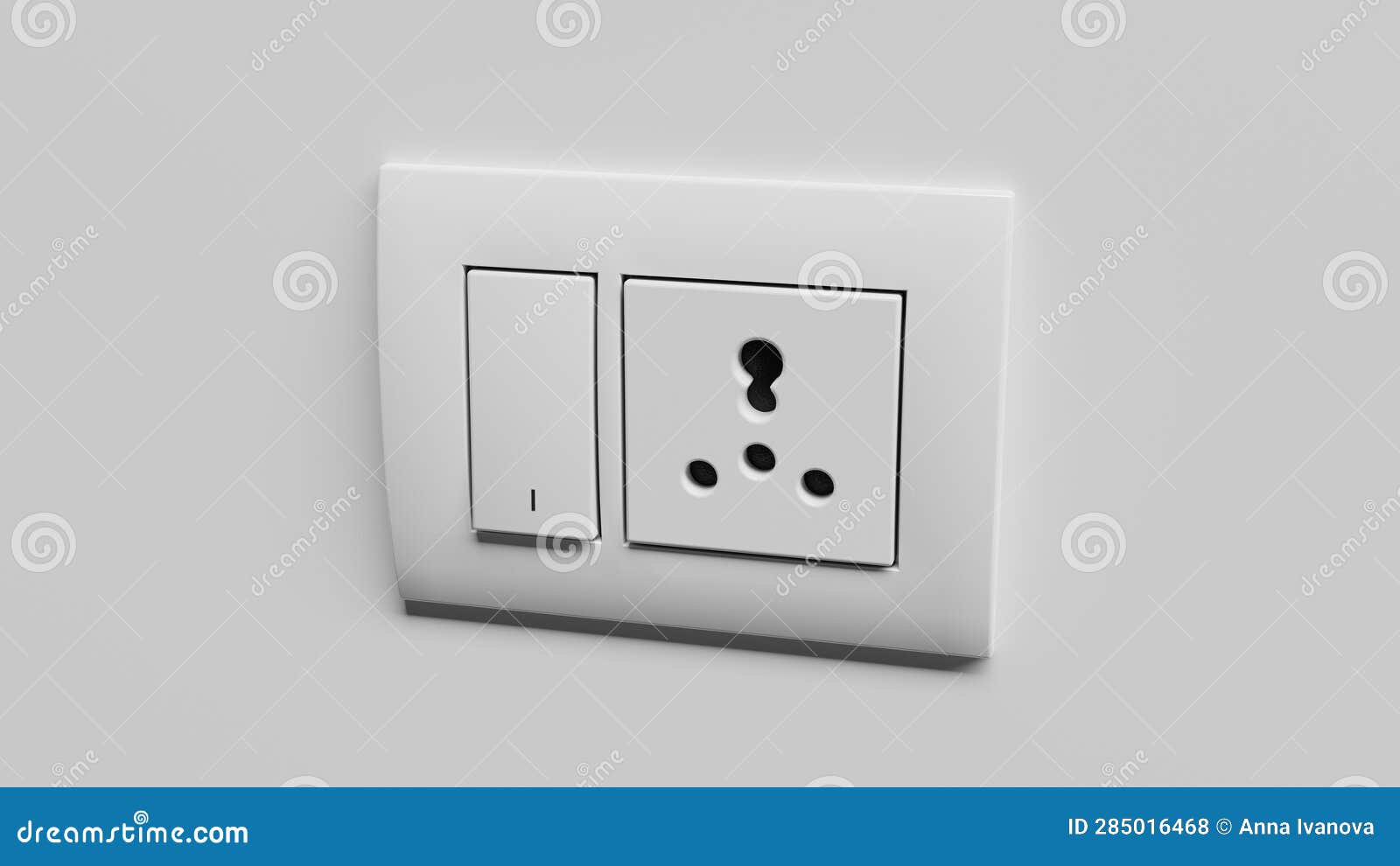 Modular Switchboard Electrical Outlet, Interchangeable On A White Wall ...