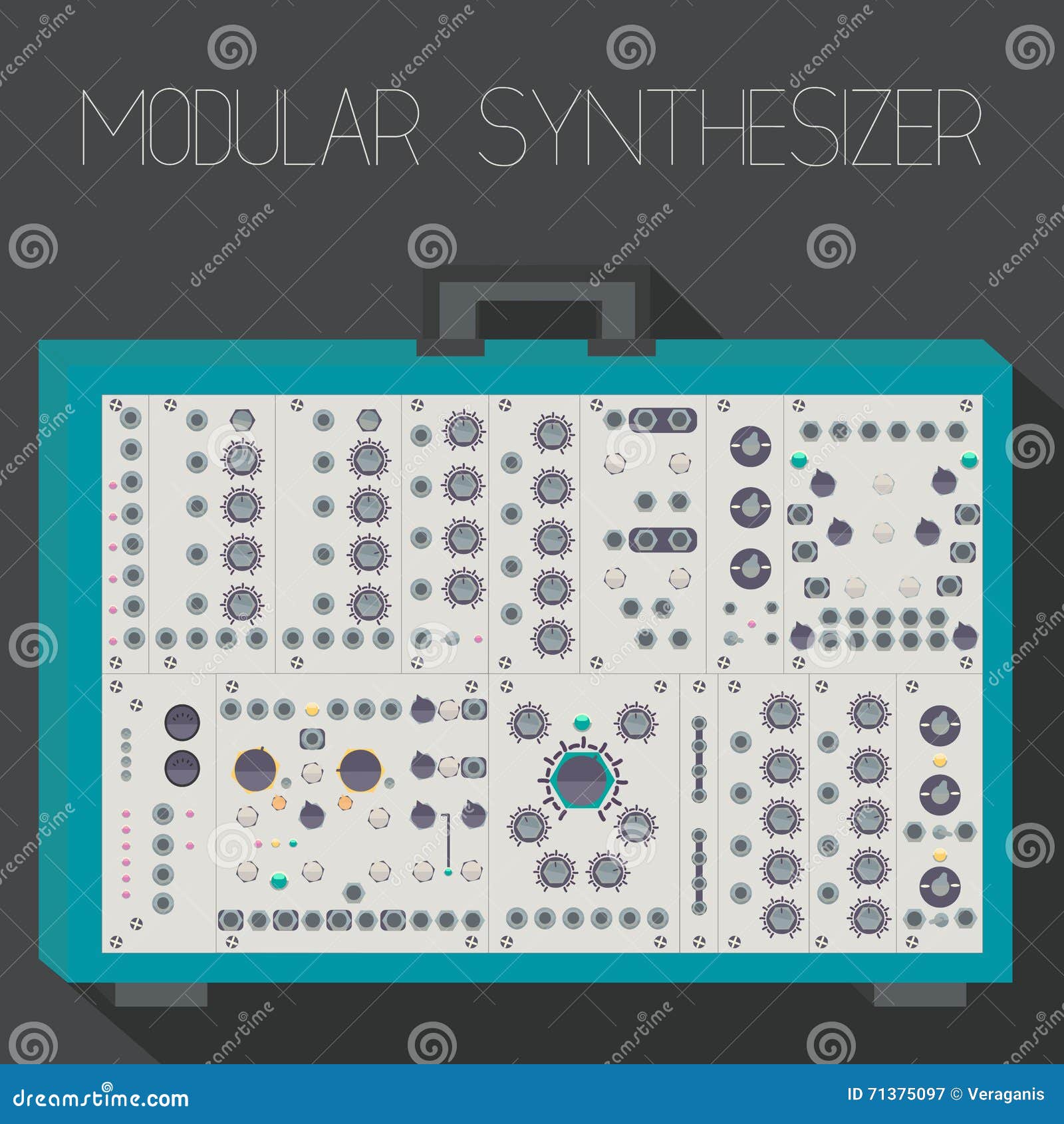 Modular Synthesizer in Suitcase Format Stock Vector - Illustration of ...