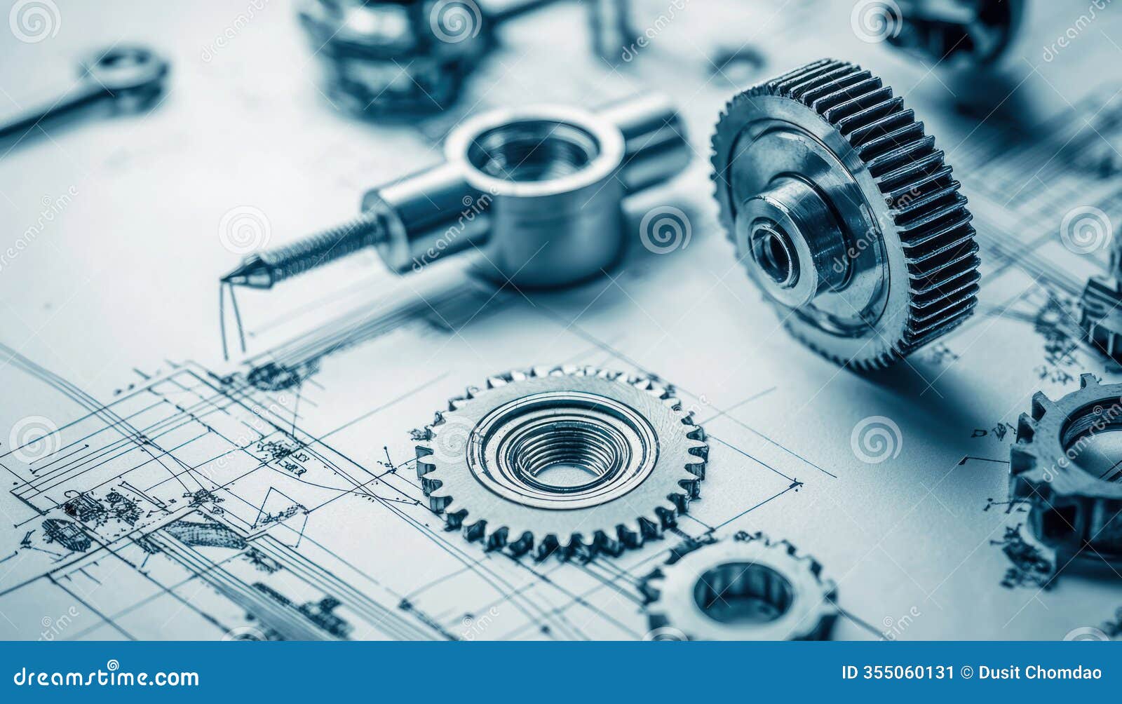 Modular System Components Arranged on Blueprint Showcasing Design ...