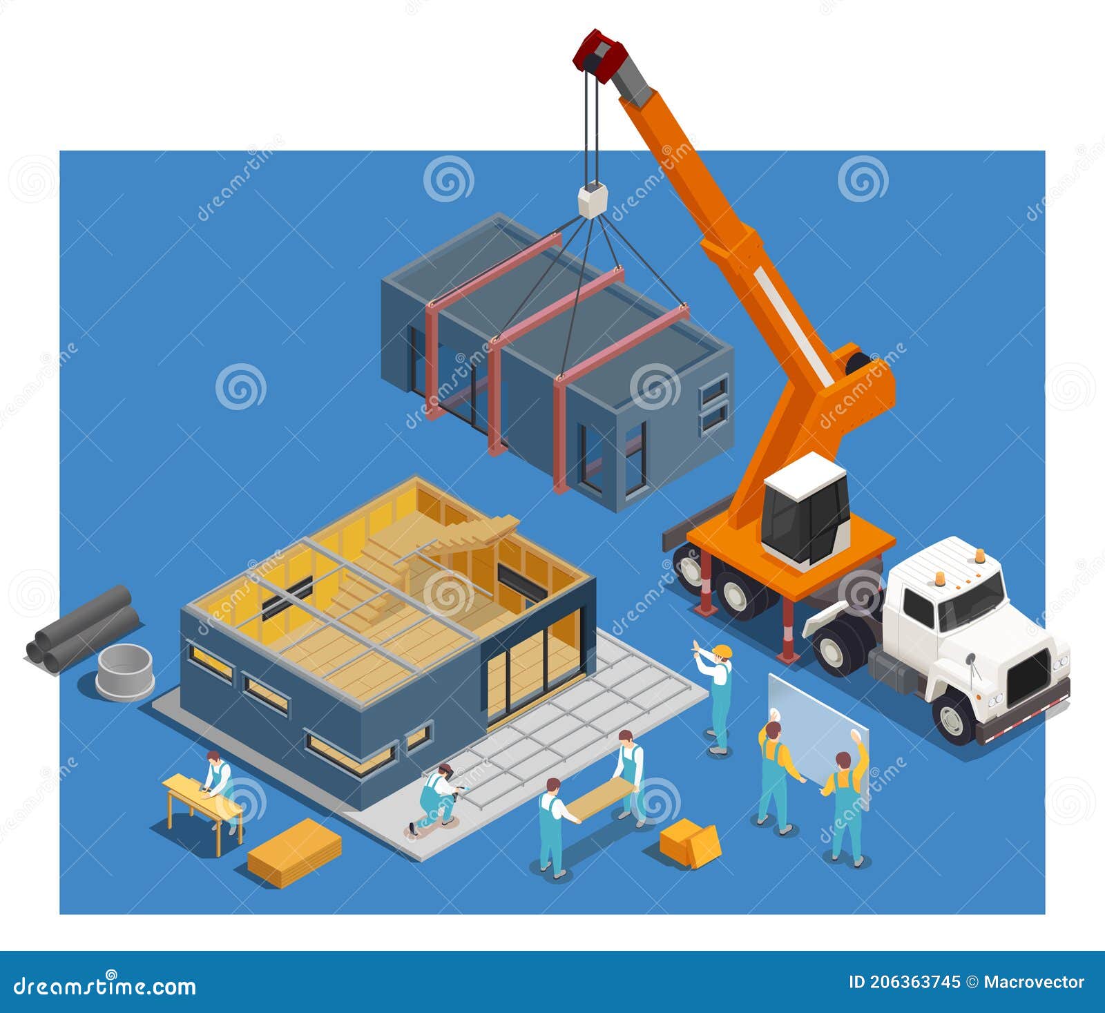 Modular Truck Construction Composition Stock Vector - Illustration of ... Modular Truck Construction Composition Stock Vector - Illustration of ...