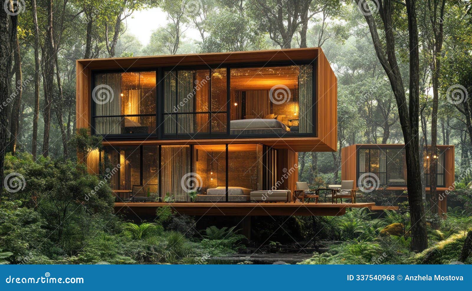 Modular Two-story Homes Set in Tree-lined Community Stock Photo - Image ...