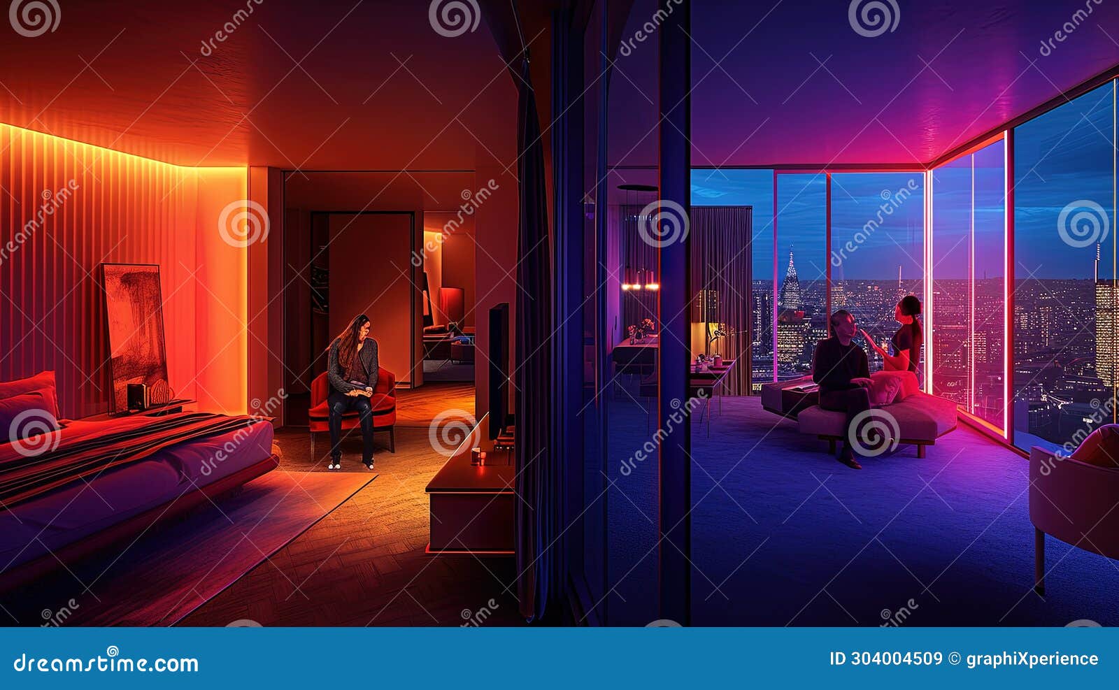 Modular Urban Apartment Interior Stock Illustration - Illustration of ...