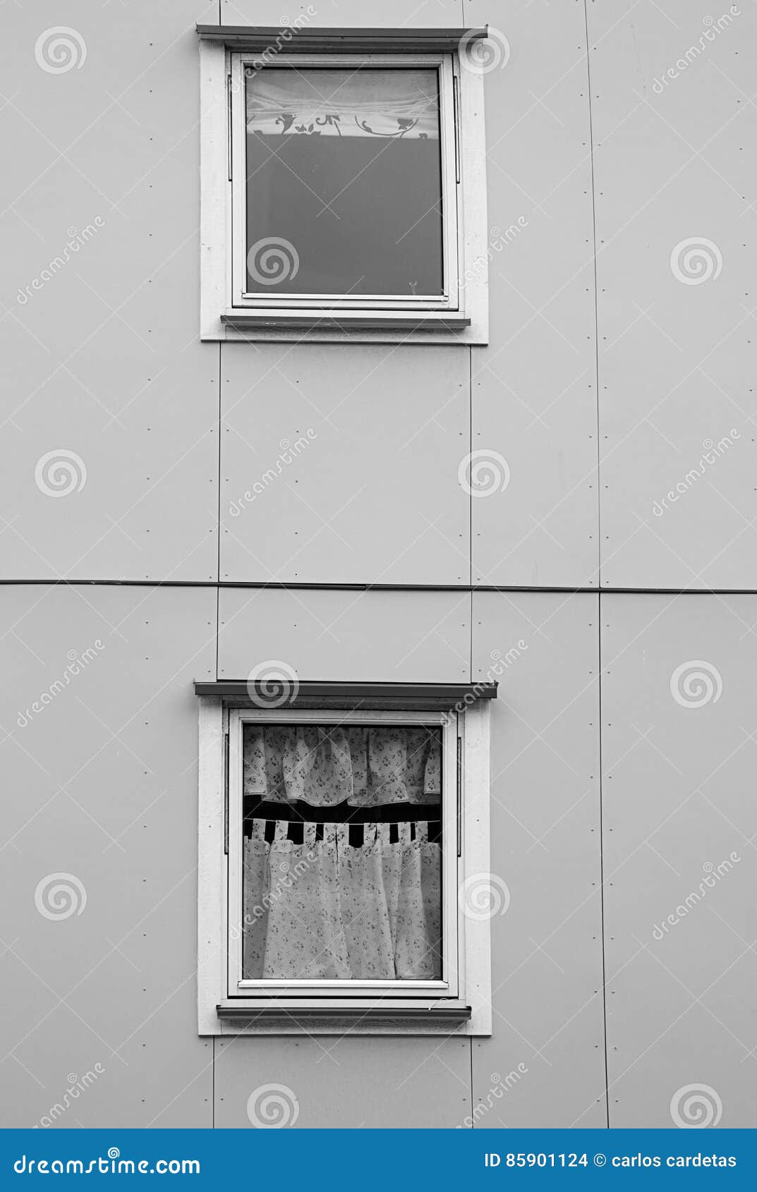 Modular Wall Panels Structure Exterior Black White Stock Photo - Image ...