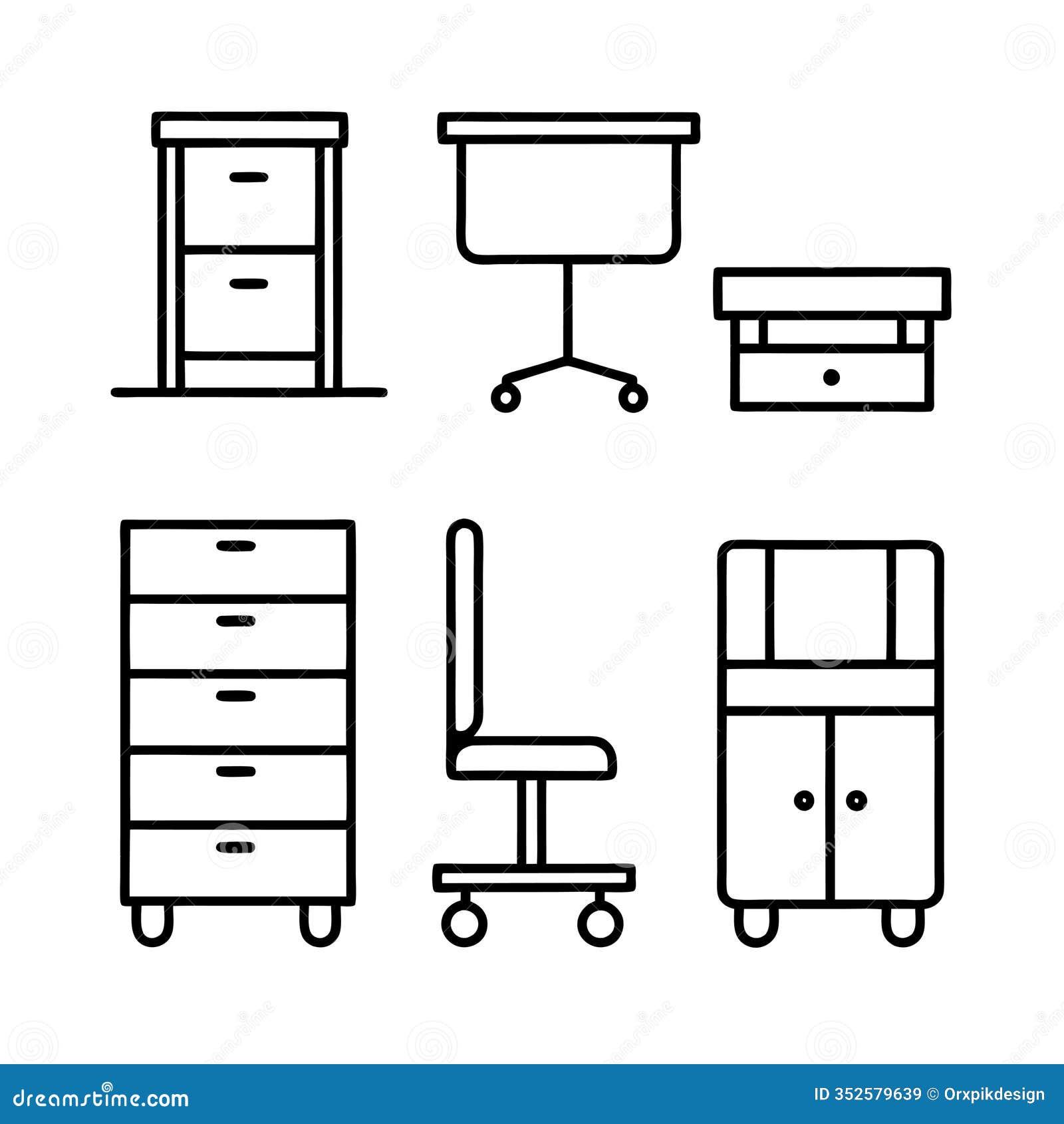 Modular Workspace Icons for Creative Design Stock Illustration ...