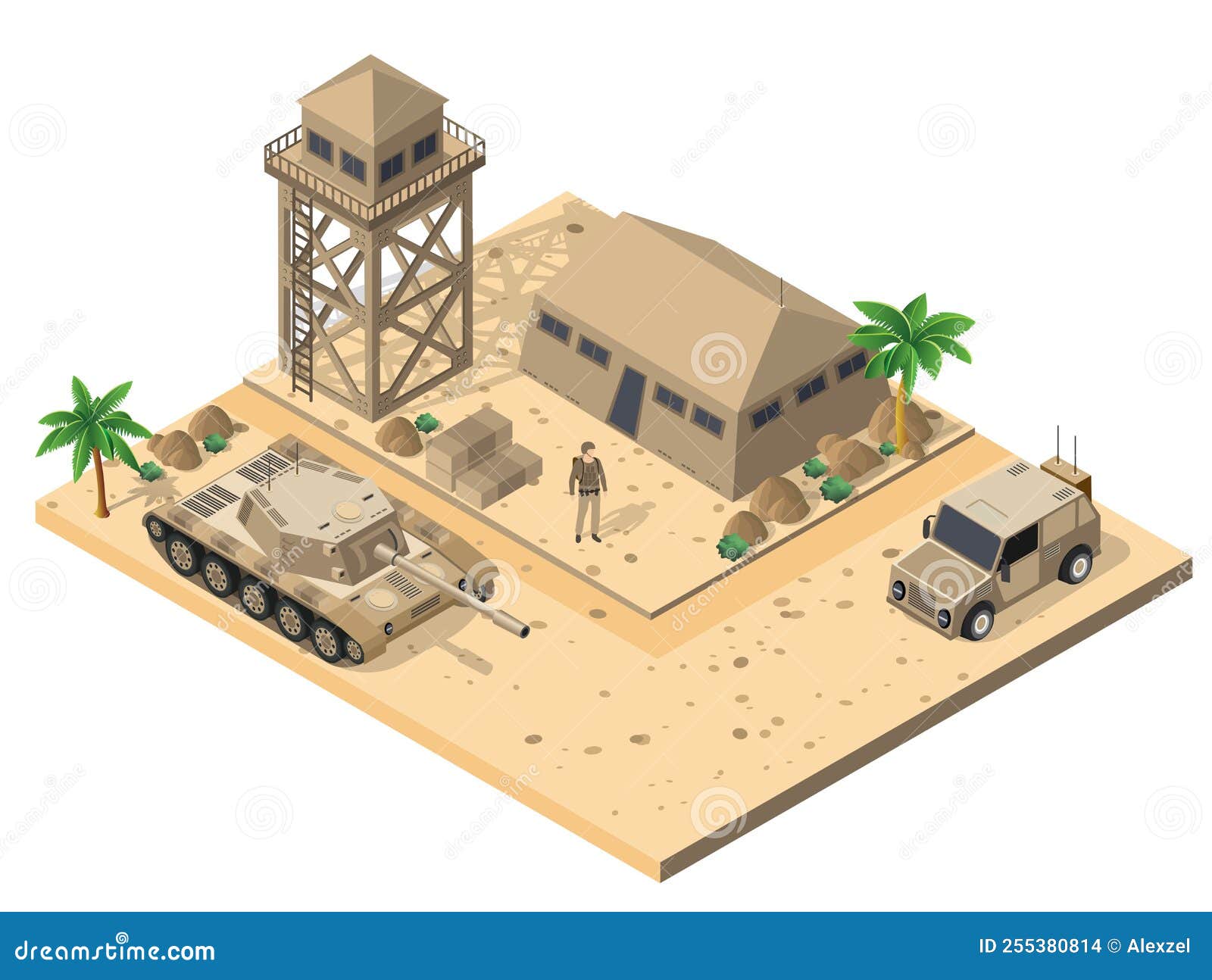 Module Base Camp Object Element for Building Design Army Armed Stock ...
