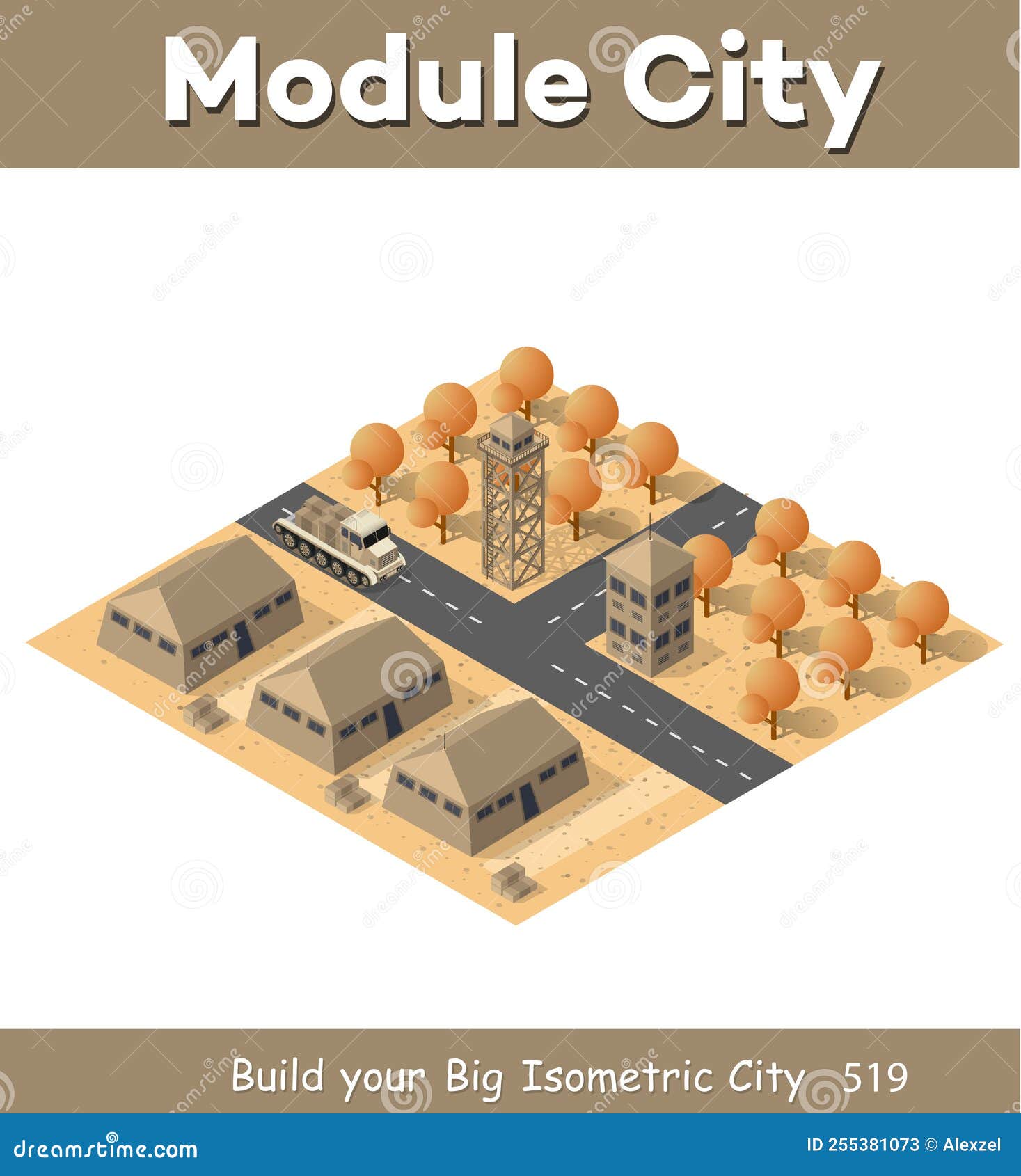 Module Base Camp Object Element for Building Design Army Armed Stock ...