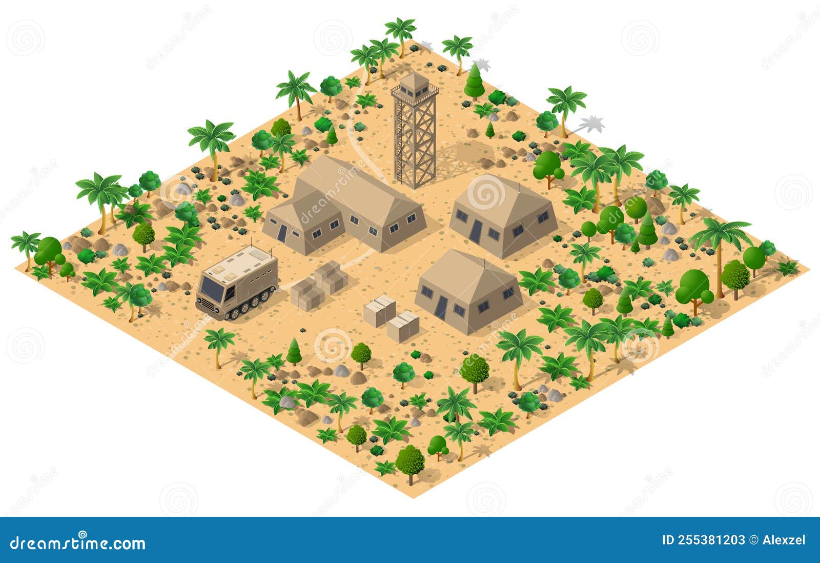 Module Base Camp Object Element for Building Design Army Armed Stock ...