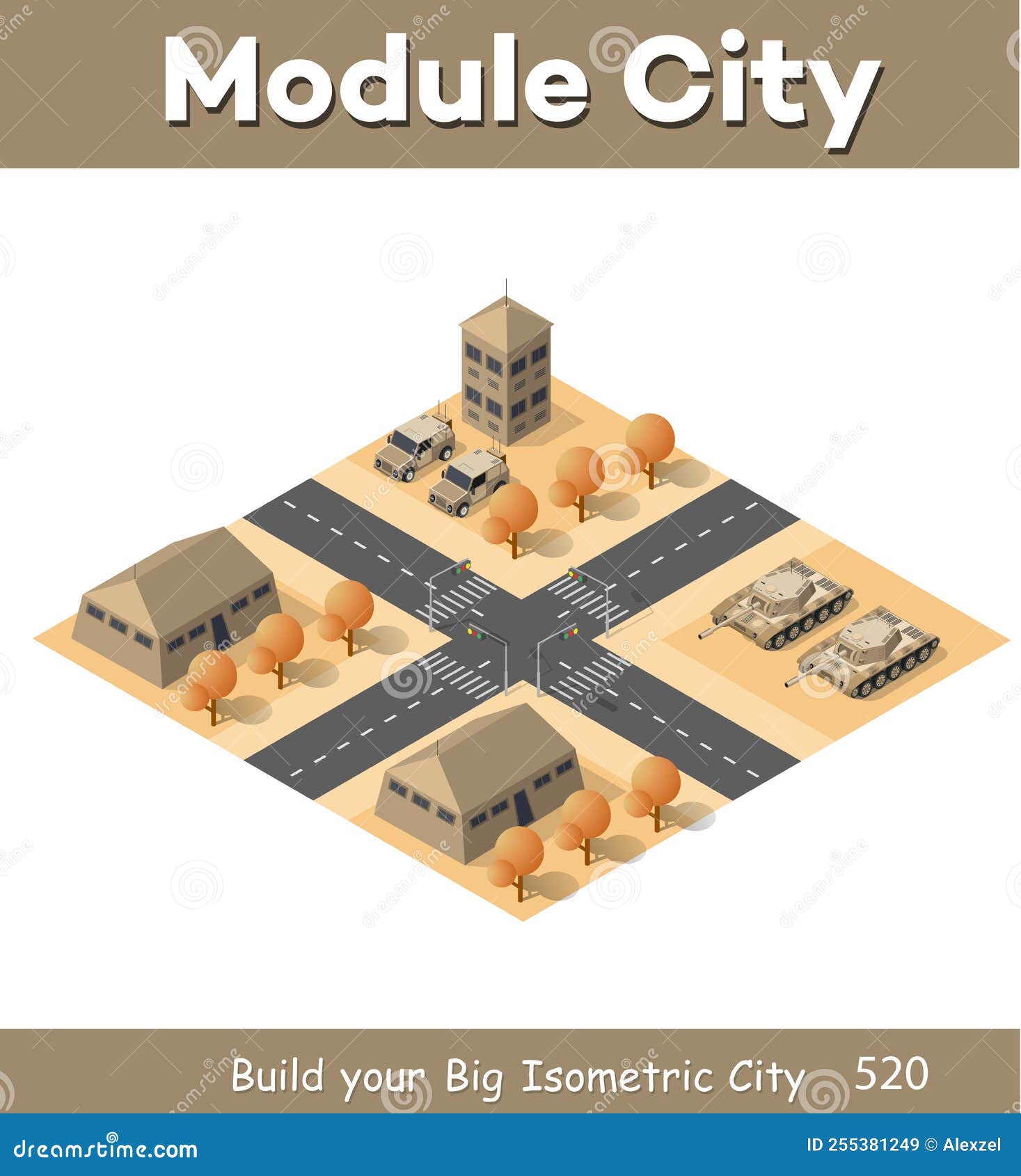 Module Base Camp Object Element for Building Design Army Armed Stock ...