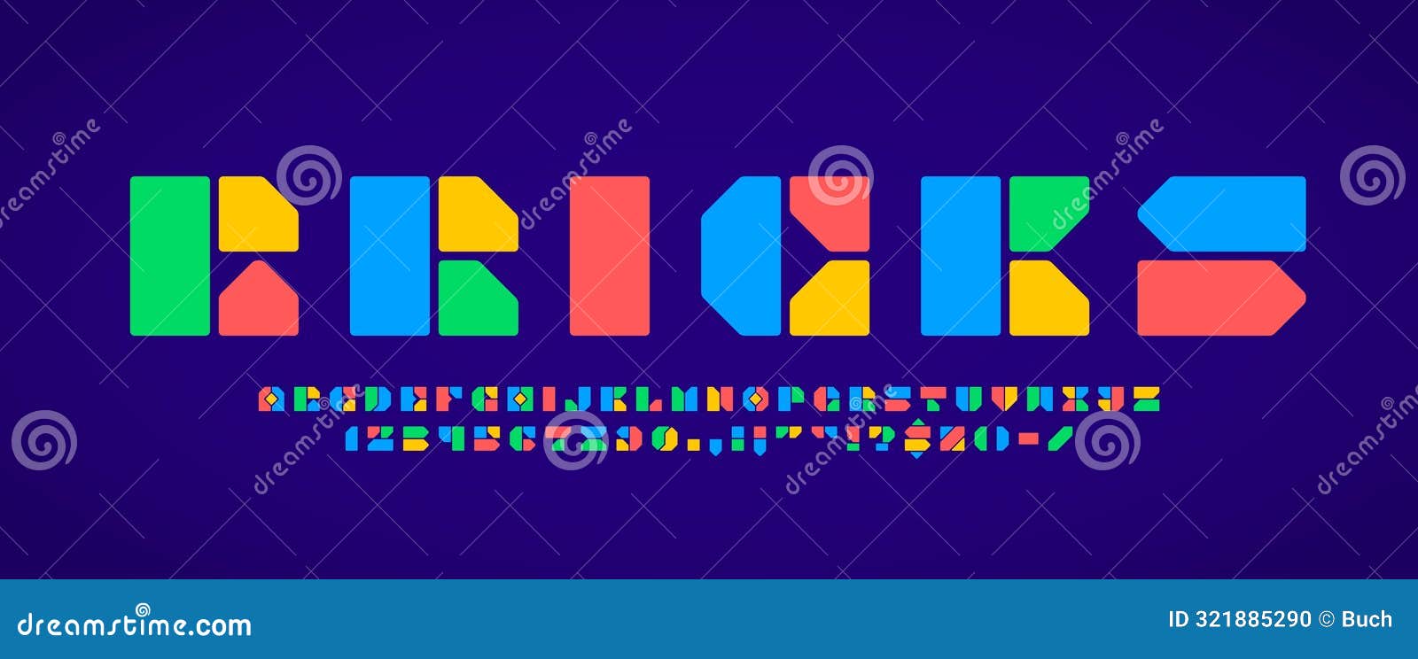 Module Block Font, Modern Abstract Typeface Set Stock Vector ...