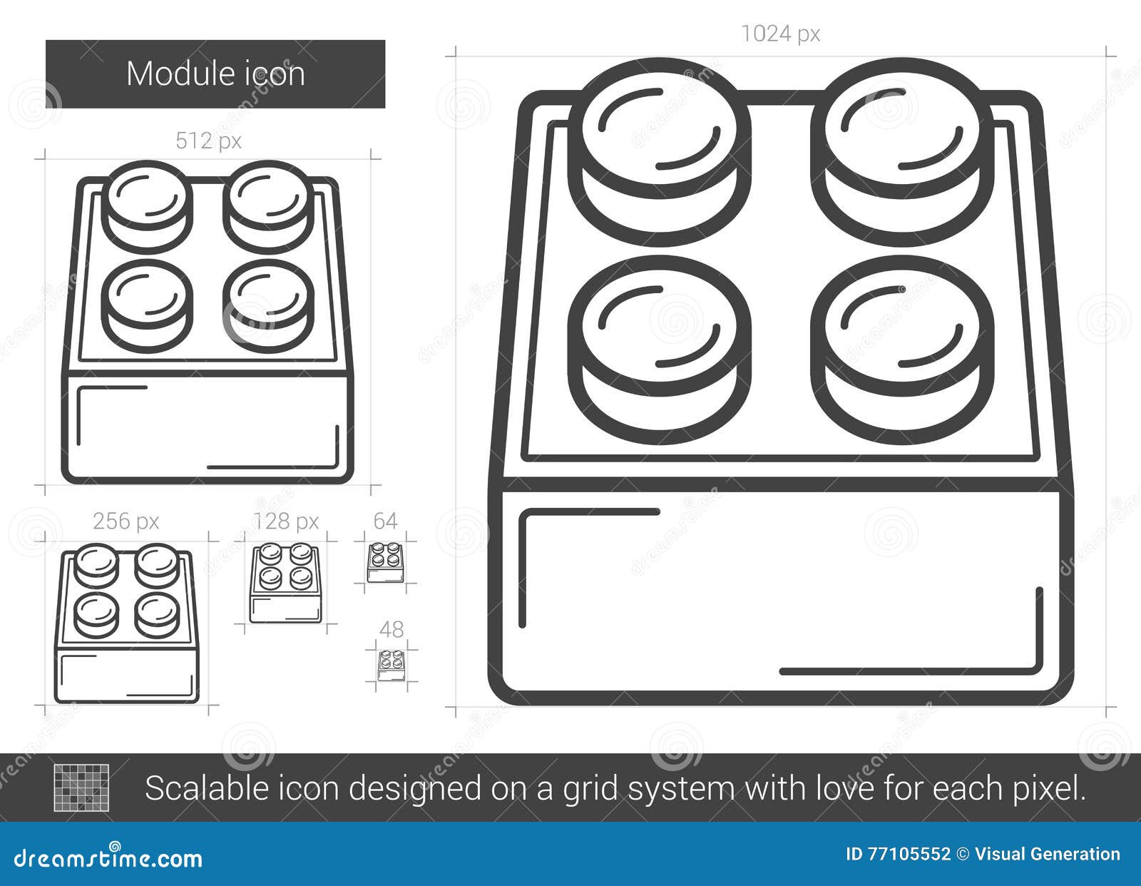 Module line icon. stock vector. Illustration of graphic - 77105552
