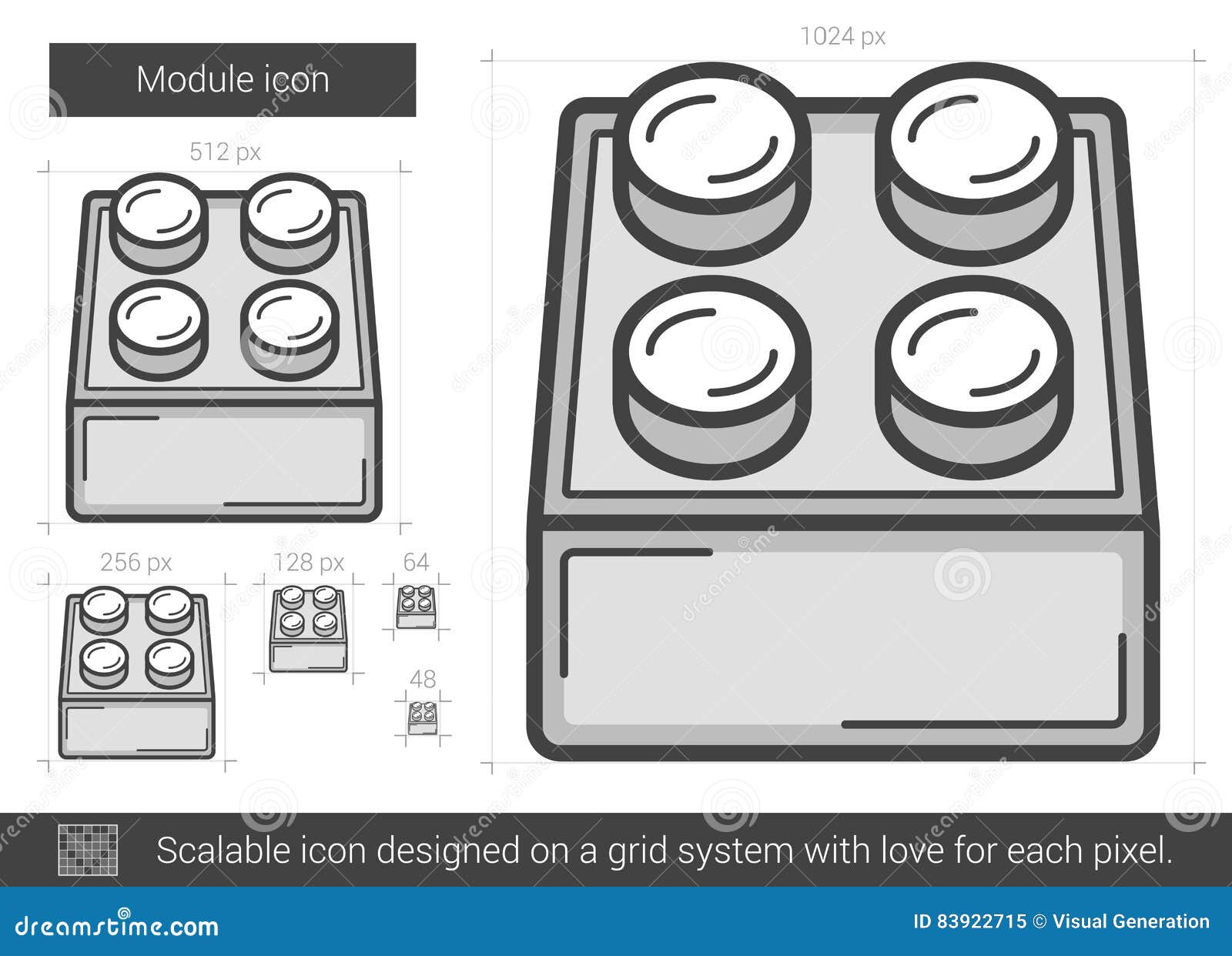 Module line icon. stock vector. Illustration of equipment - 83922715