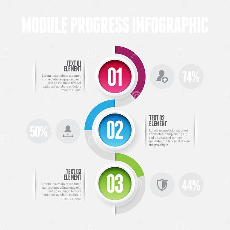 Module Progress Infographic Stock Vector - Illustration of graphical ...