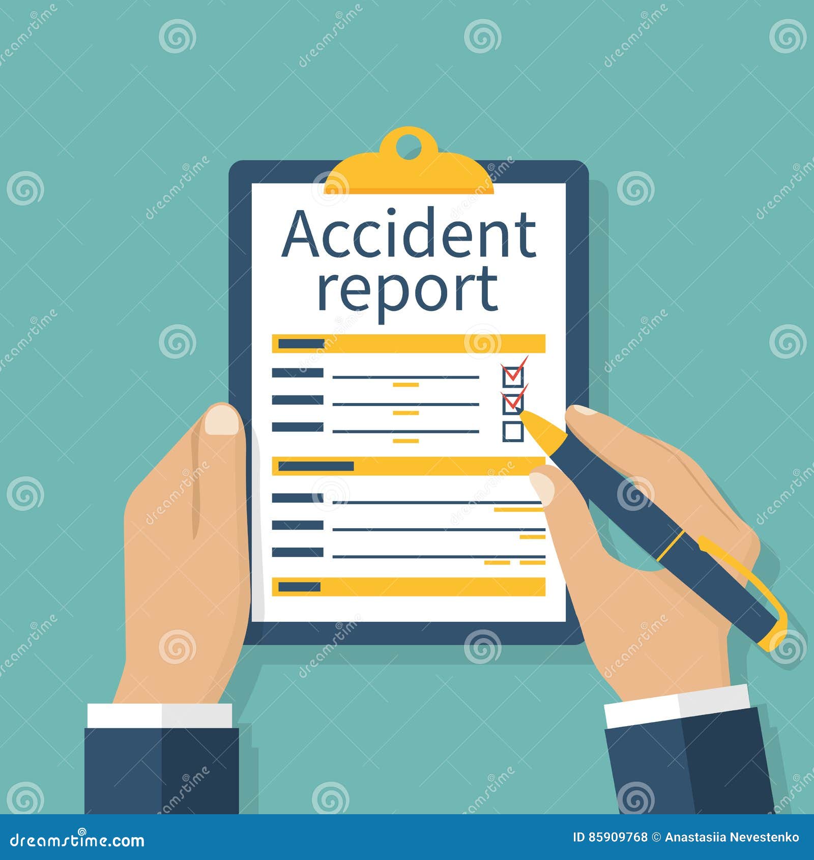 Modulo Relazione Di Incidente Illustrazione Vettoriale - Illustrazione ...