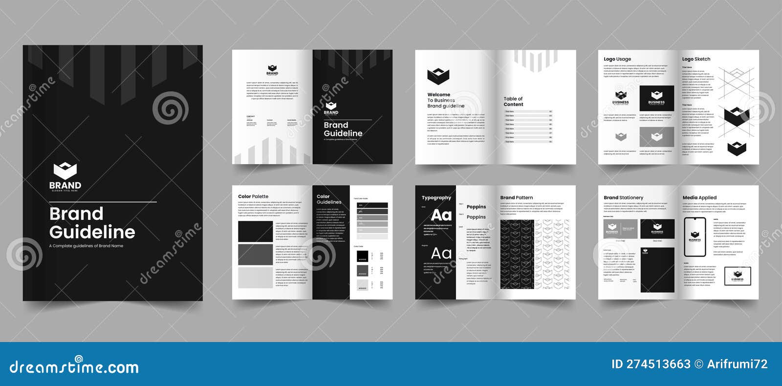 Modèle De Recommandation De Marque Et Brochure D'identité De Marque Ou ...