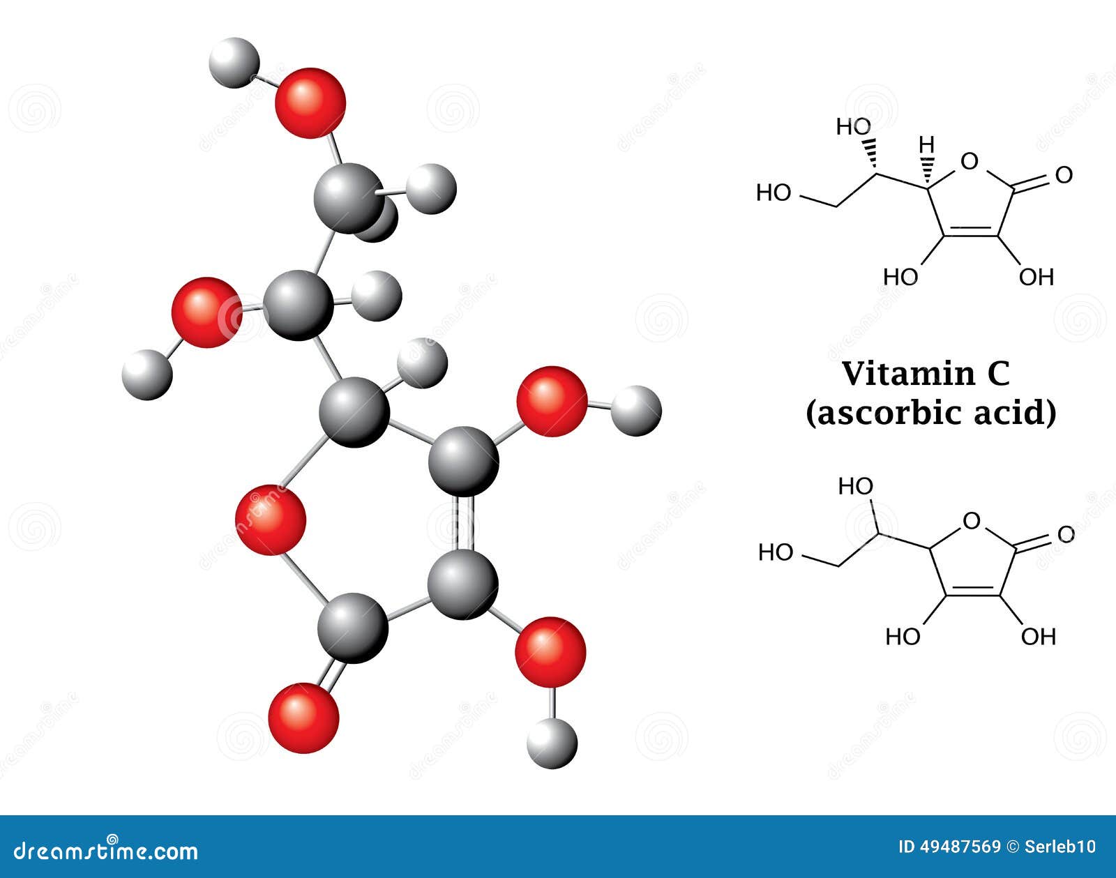 Modèle Et Formules Chimiques Et D'acide Ascorbique (vitamine C, E300) Illustration de Vecteur ...