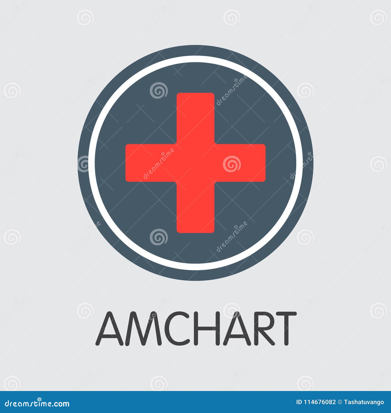 Moeda Criptograficamente De Amchart Pictograma Da Moeda De AMC Do Vetor ...