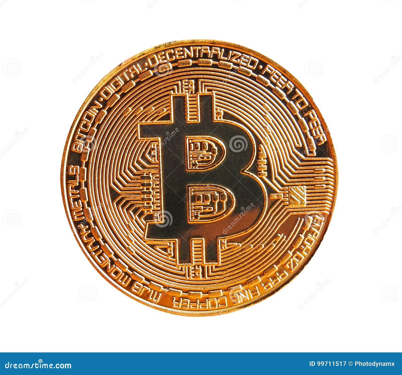 Moeda De Ouro Digital Do Cryptocurrency De Bitcoin Imagem de Stock ...
