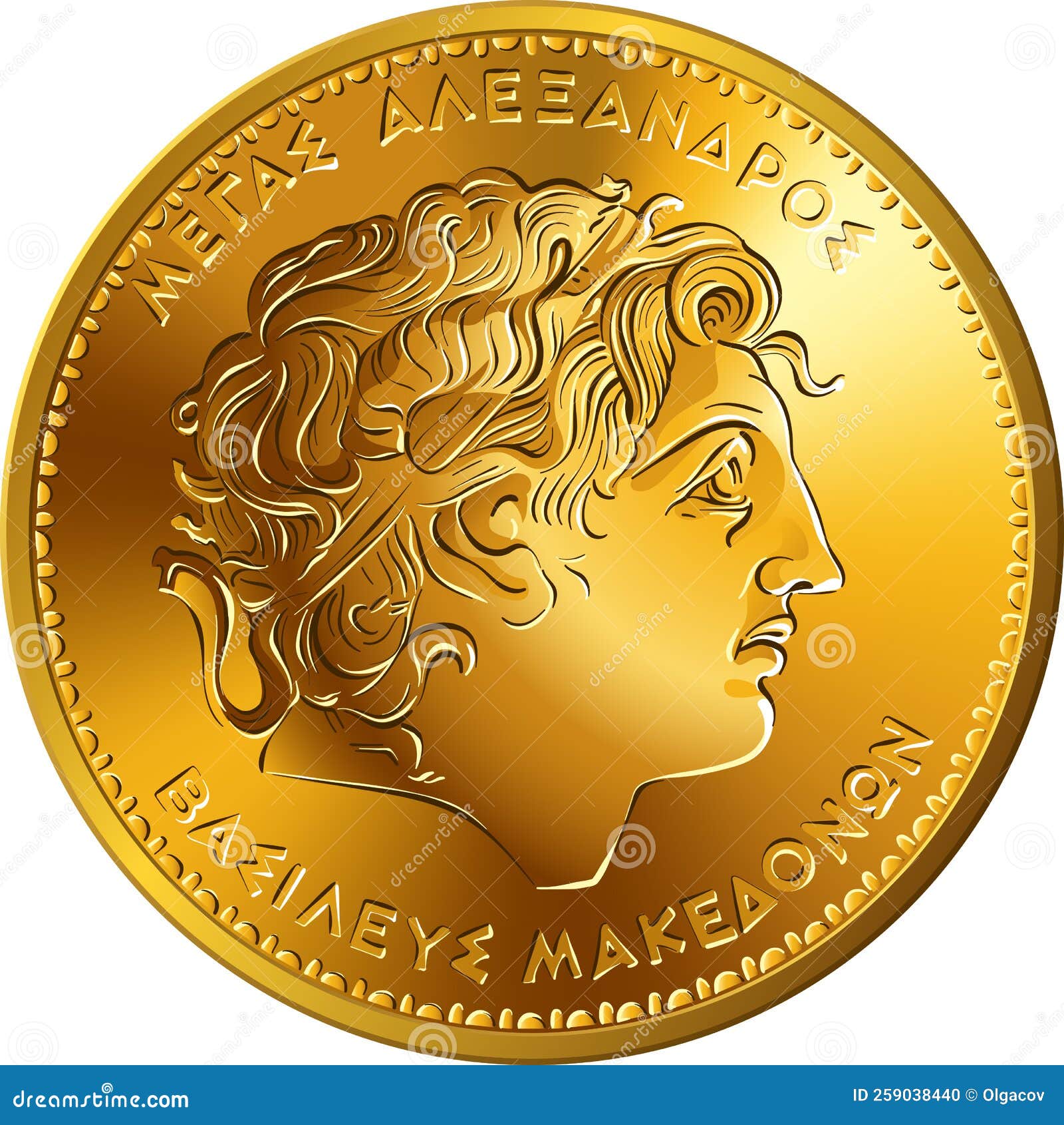 Moeda Grega De 100 Dracmas Com Alexander O Grande Ilustração Stock ...