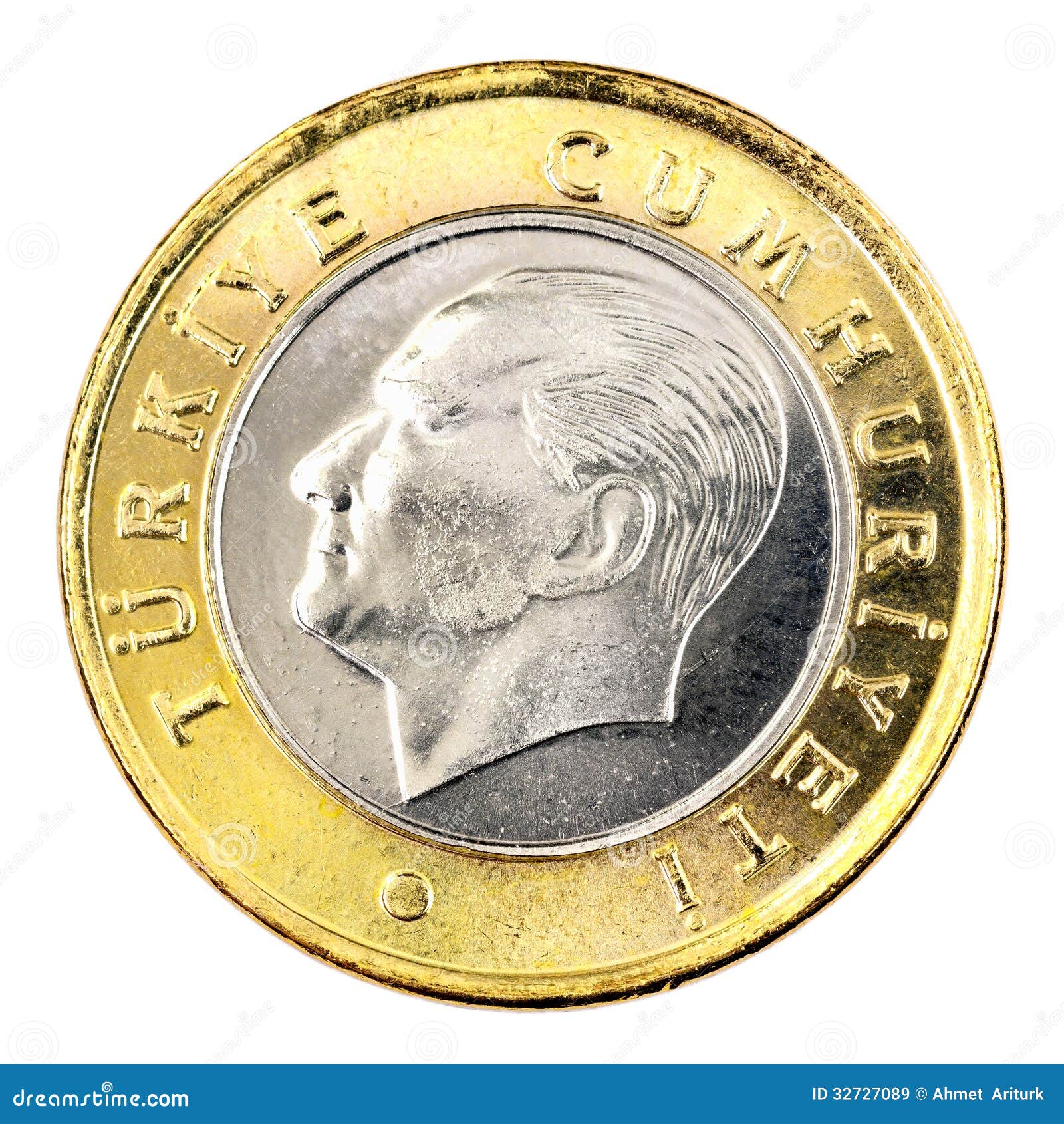 Moeda turca, traseira imagem de stock. Imagem de troca - 32727089