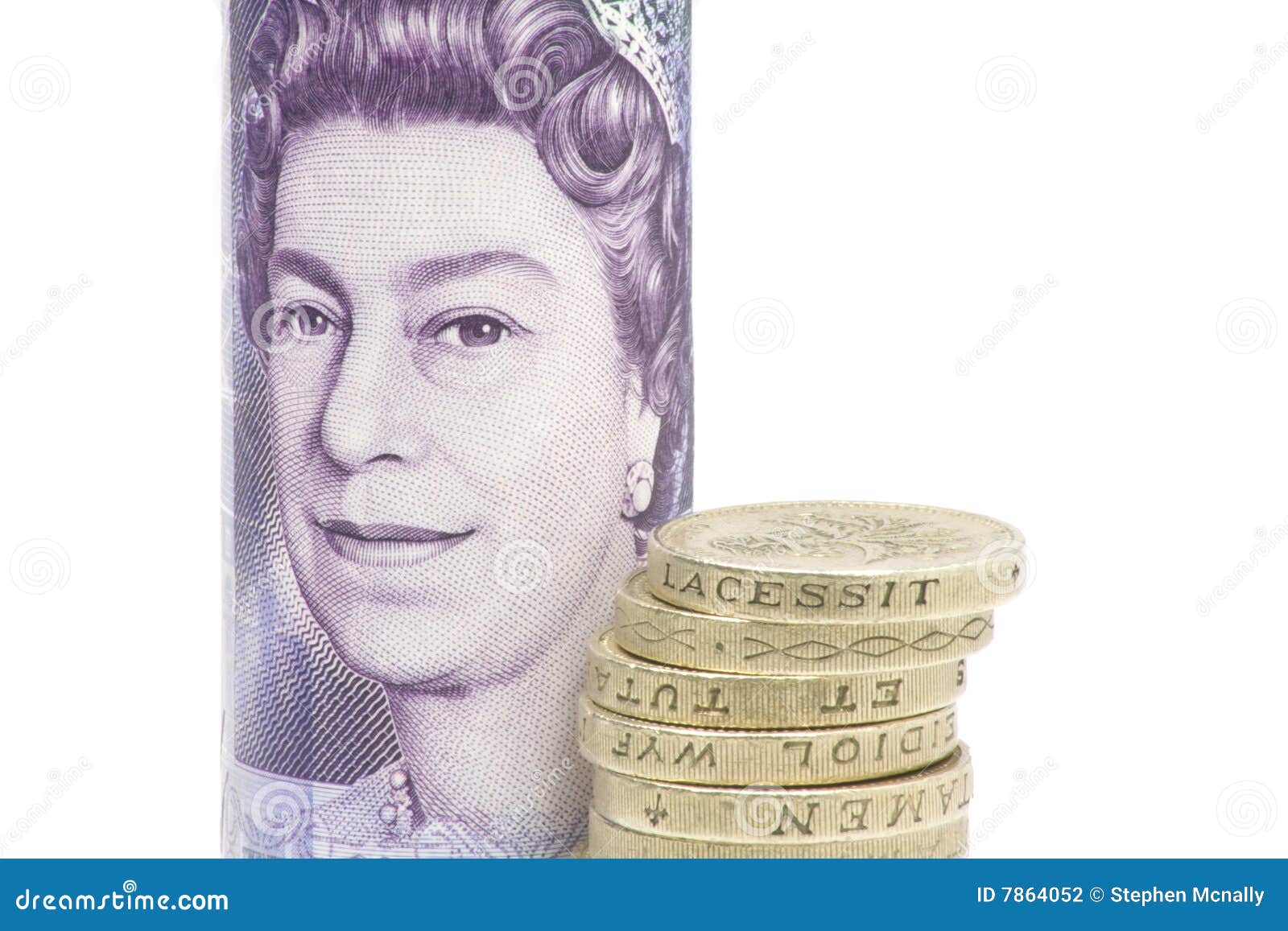 Moedas E Nota De Vinte Libras Imagem. Imagem: 7864052