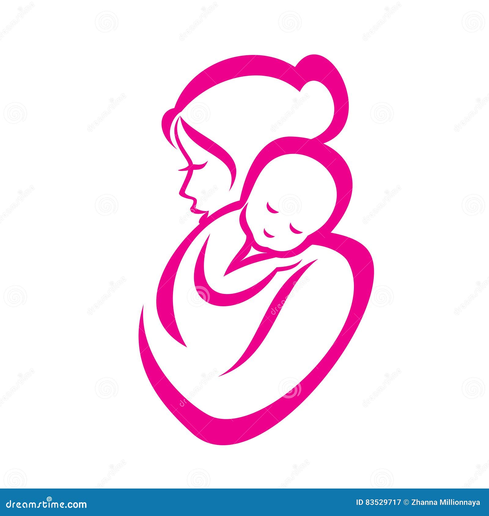 Moeder En Baby Gestileerd Vectorsymbool Vector Illustratie ...