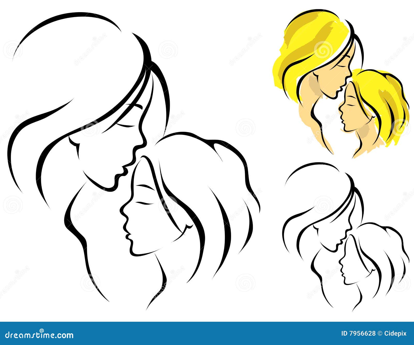 Moeder en dochter vector illustratie. Illustration of kind - 7956628