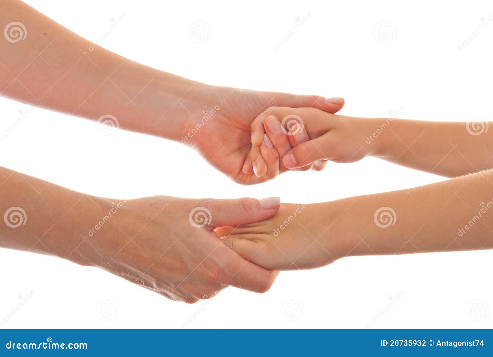 Moeder En Kind Die Beide Handen Geven Stock Foto - Image of ...