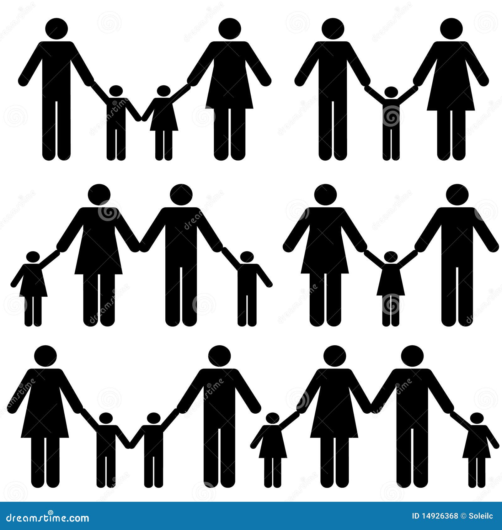 Moeder, Vader En Kinderenfamilie Vector Illustratie - Illustration of ...