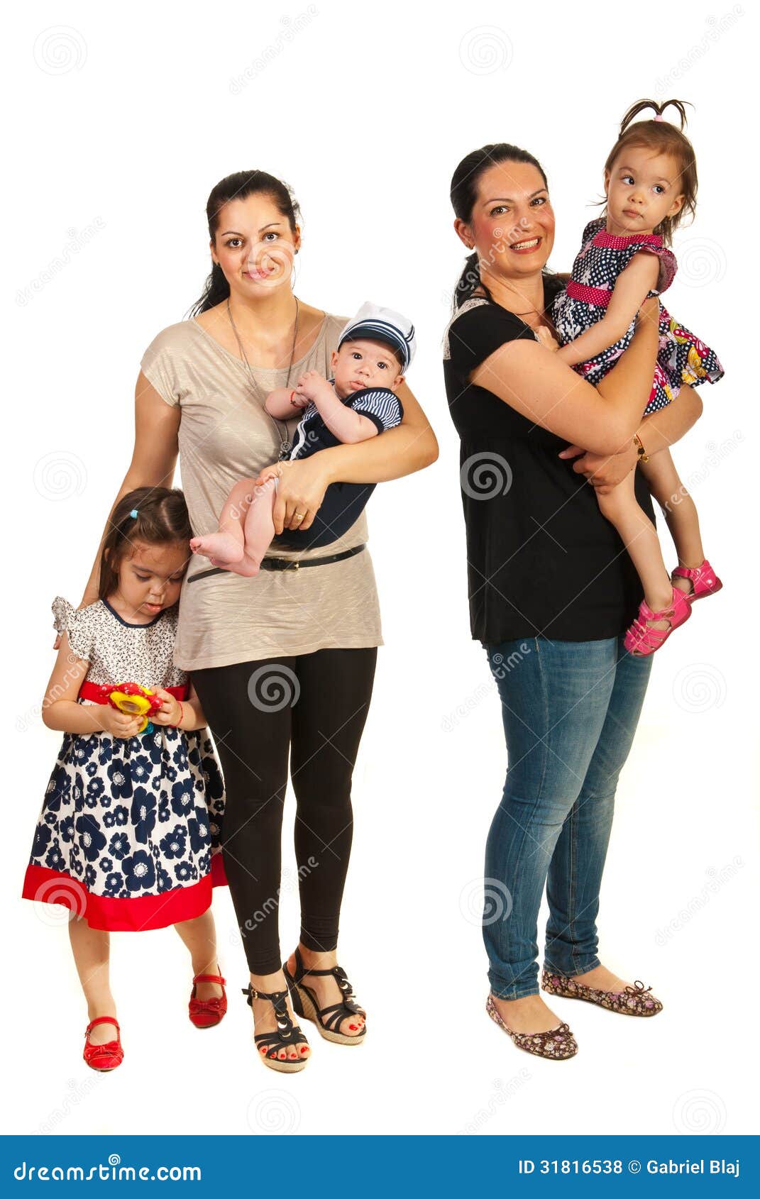 Moeders En Hun Jonge Geitjes Stock Foto - Image of onschuldig, jongen ...