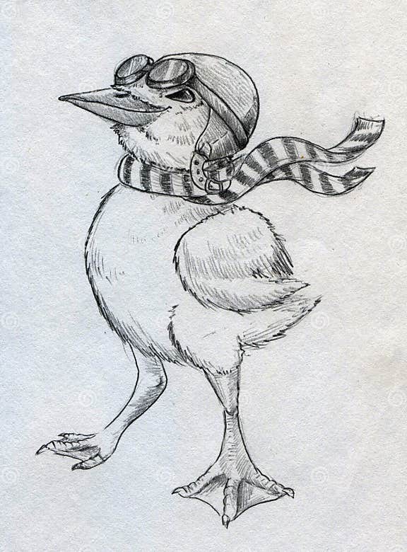 Moedig Cartoonisheendje Proef Stock Illustratie - Illustration of ...