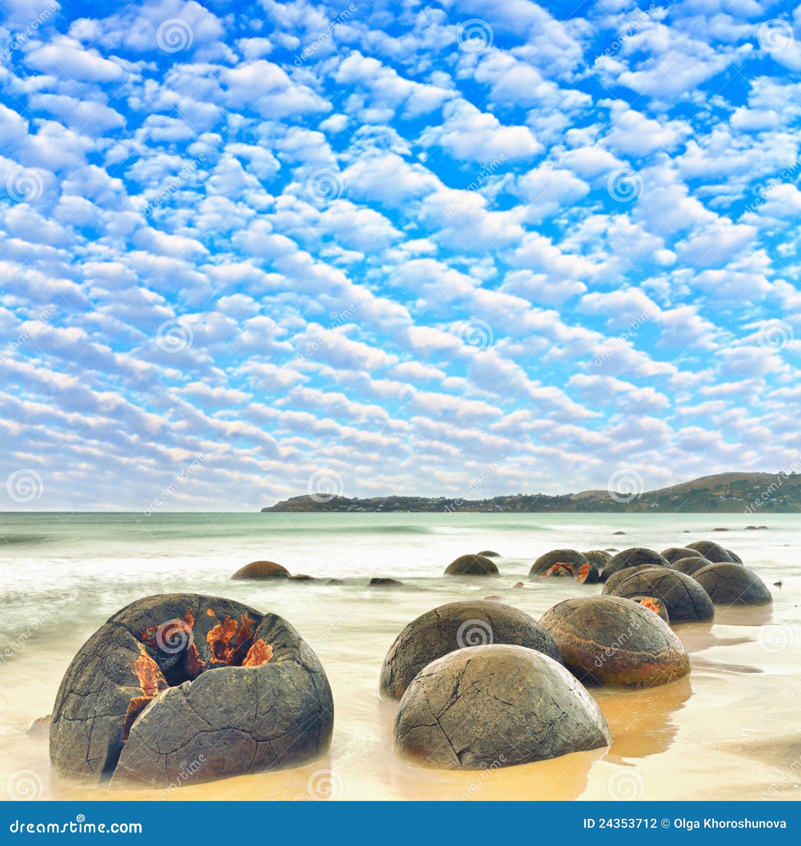 Moeraki Boulders stock photo. Image of famous, coastal - 24353712