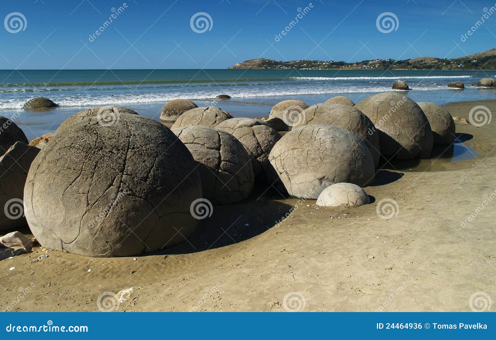 Moeraki boulders stock photo. Image of place, cloud, boulder - 24464936