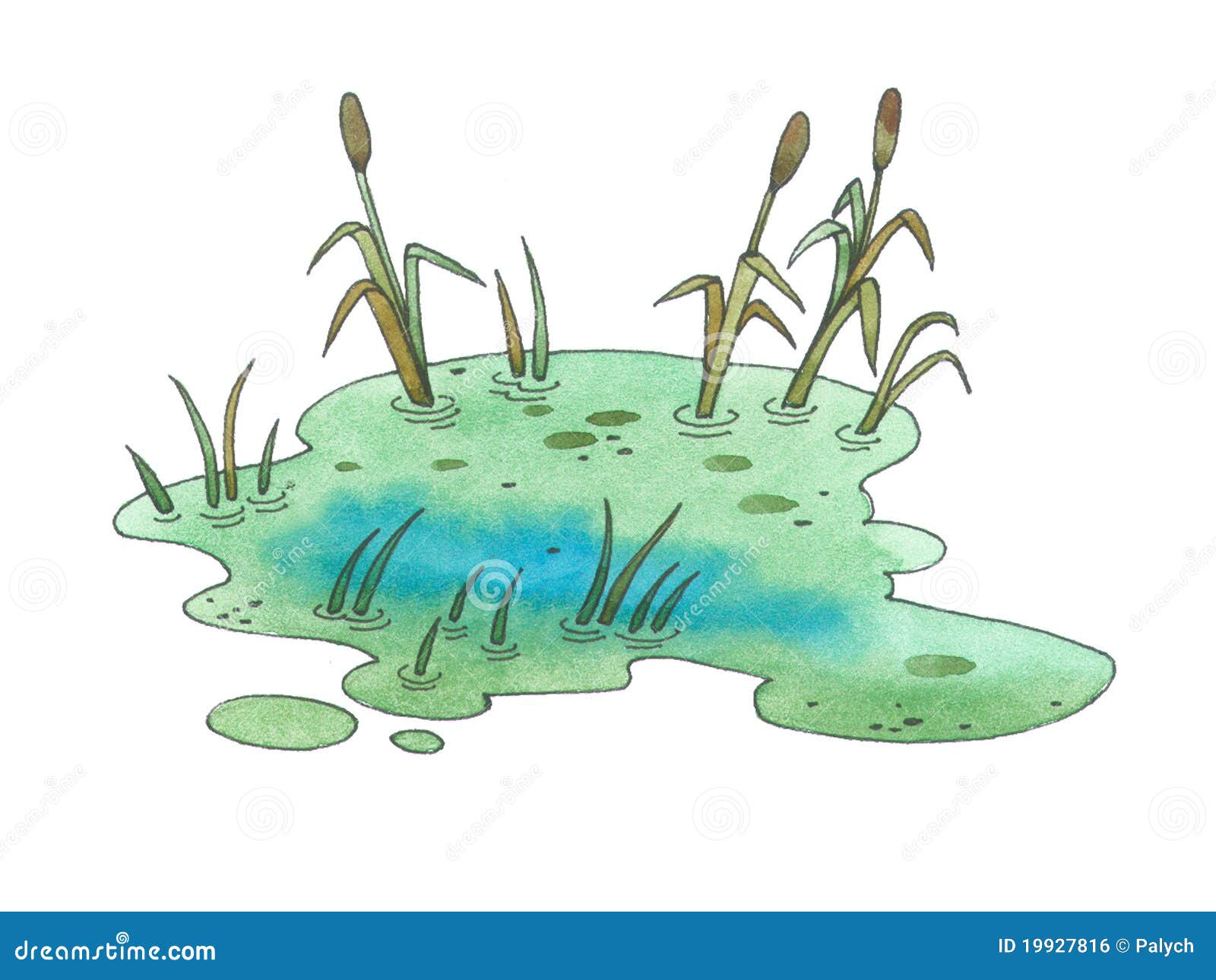 Moeras stock illustratie. Illustration of geschilderd - 19927816