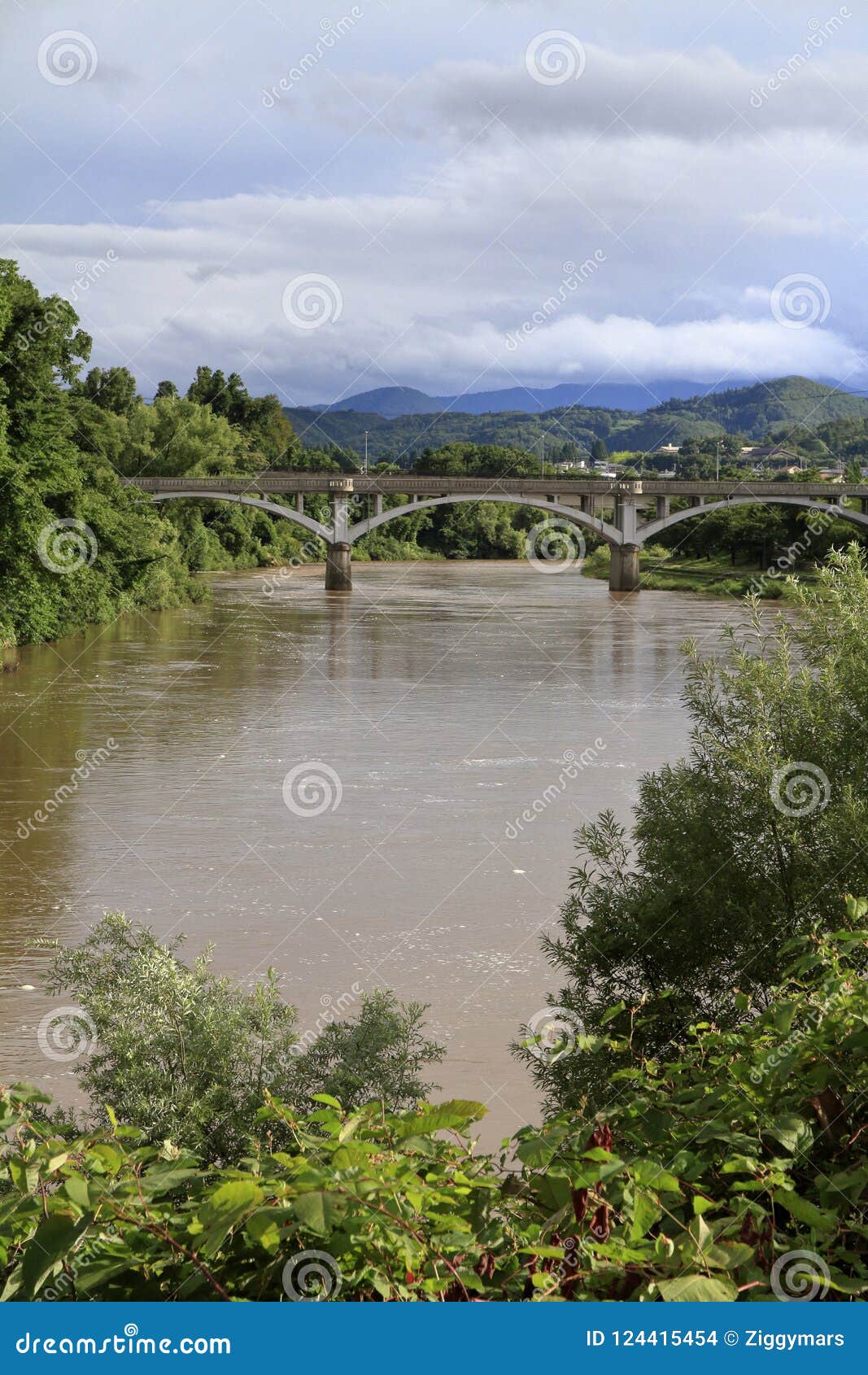 Mogami river in Sagae stock photo. Image of river, japan - 124415454