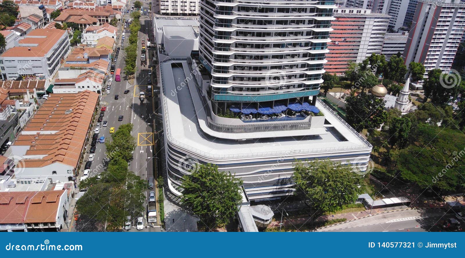 Mohamad Sultan Road stock image. Image of asia, lowrise - 140577321