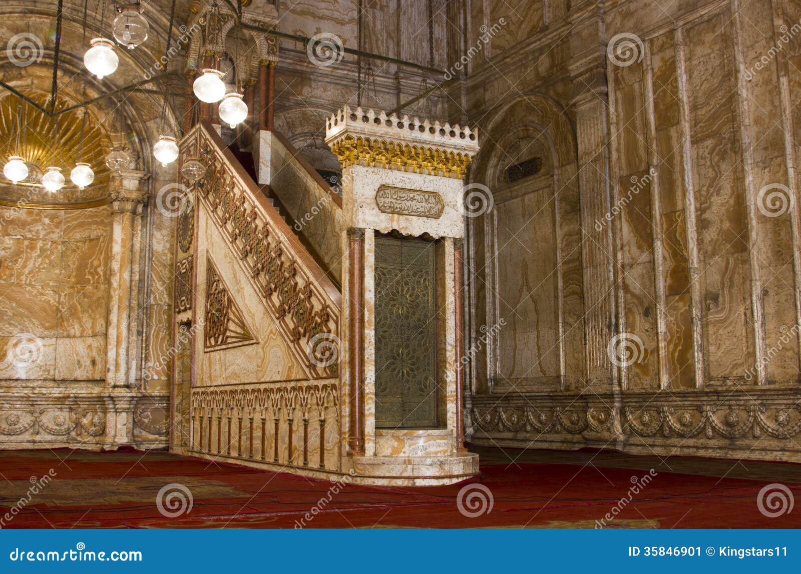 Mohammed Ali mosque minbar stock image. Image of cairo - 35846901