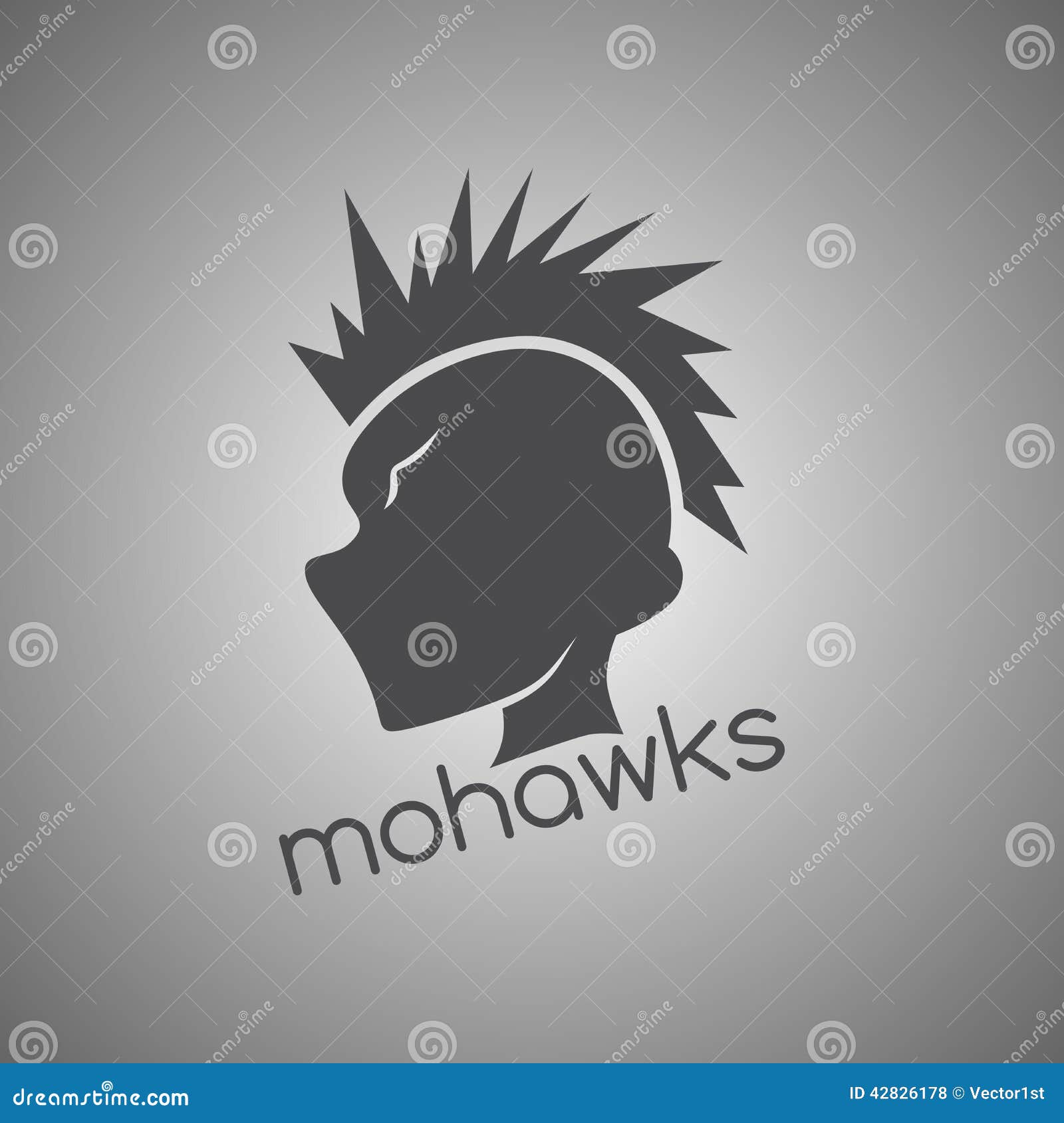 Mohawk guy silhouette stock vector. Illustration of layer - 42826178