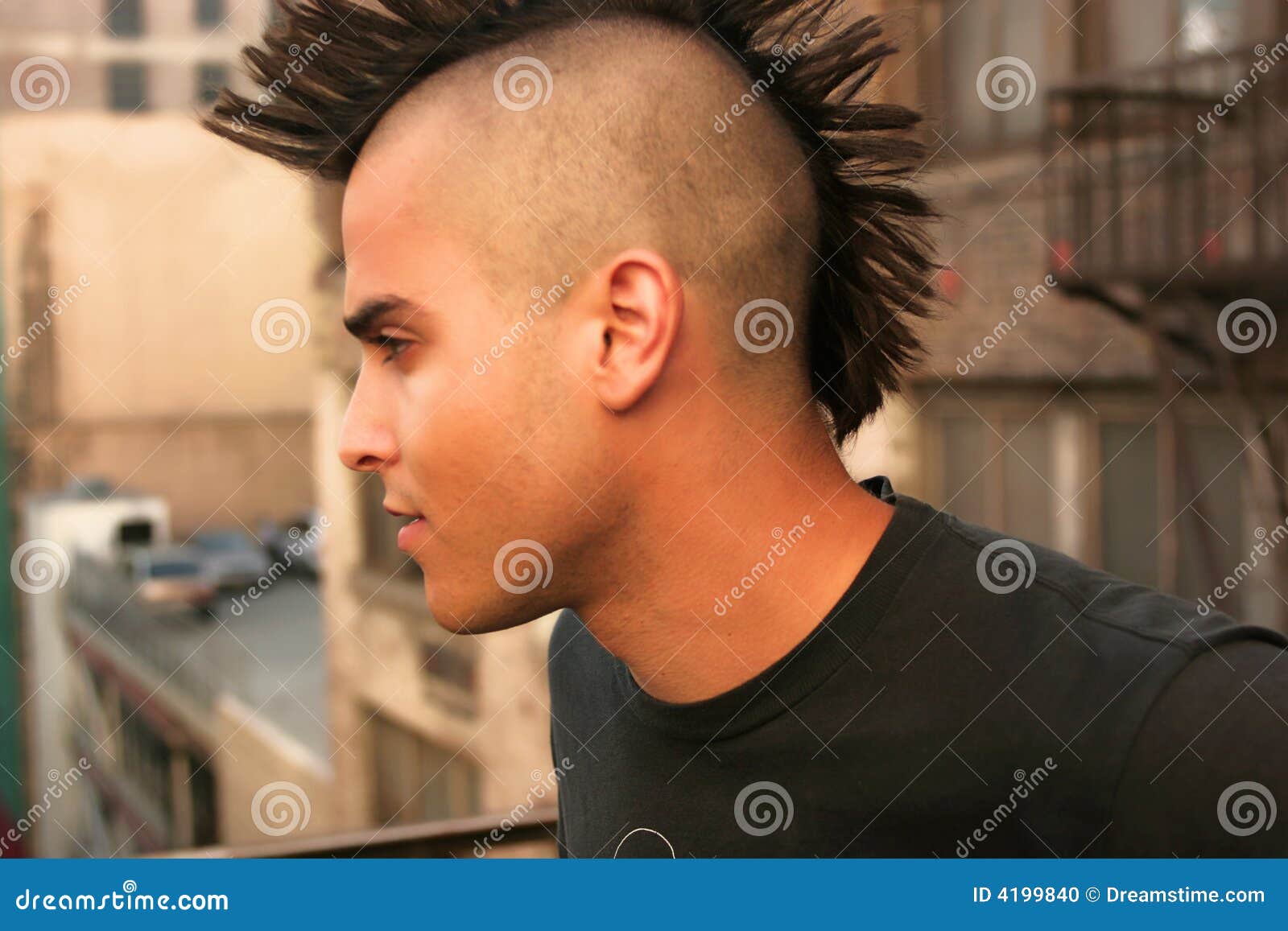 Mohawk Side View stock photo. Image of black, person, full - 4199840