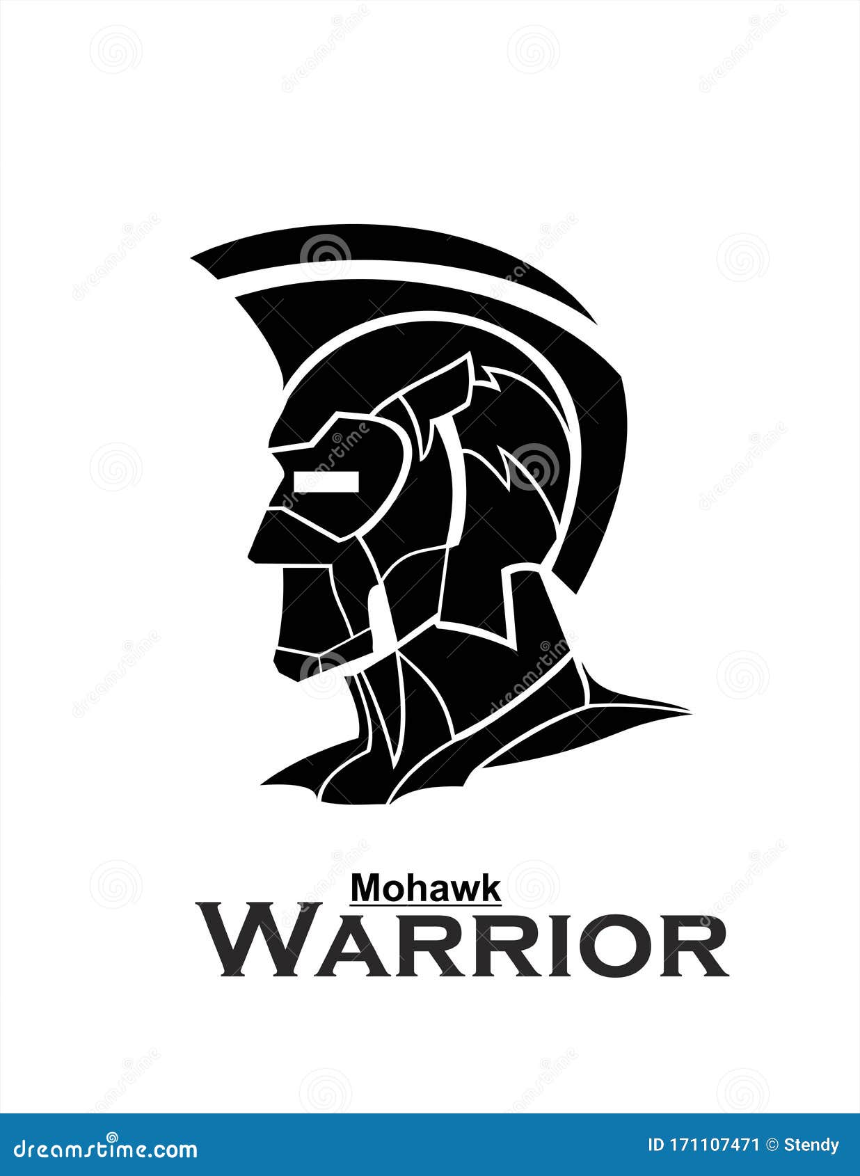 Mohawk warrior stock vector. Illustration of profile - 171107471