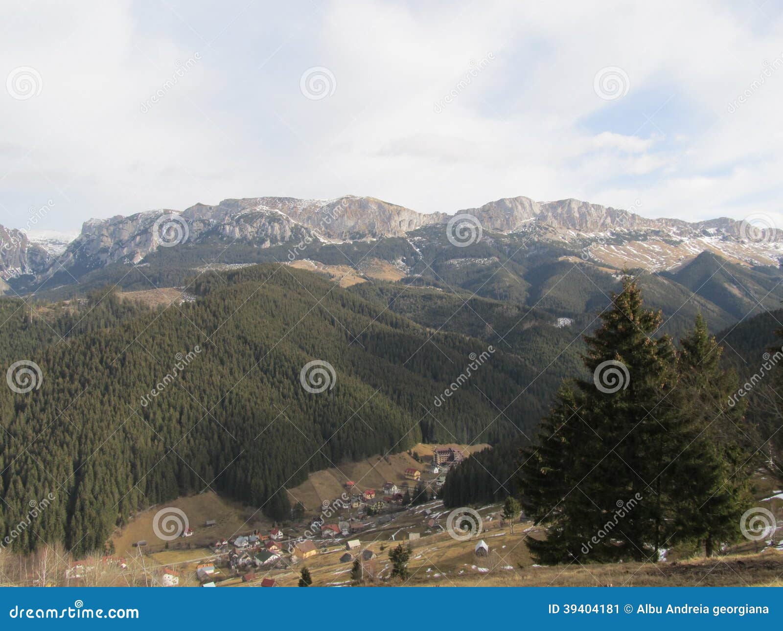 Moieciu de Jos, view stock image. Image of forest, bran - 39404181
