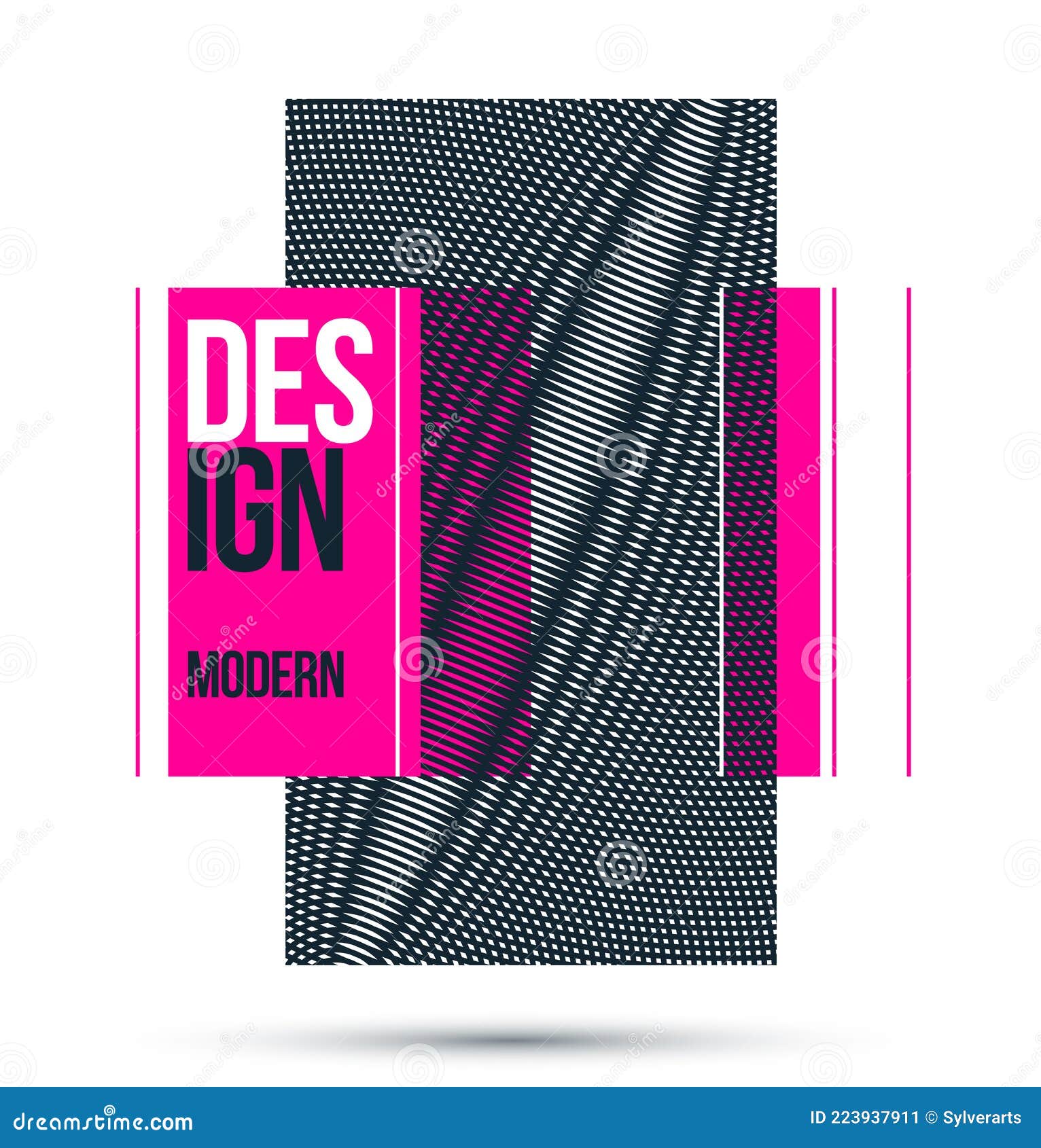 Moire Op Art Vector Design Element, Graphic Style Poster and Banner and ...