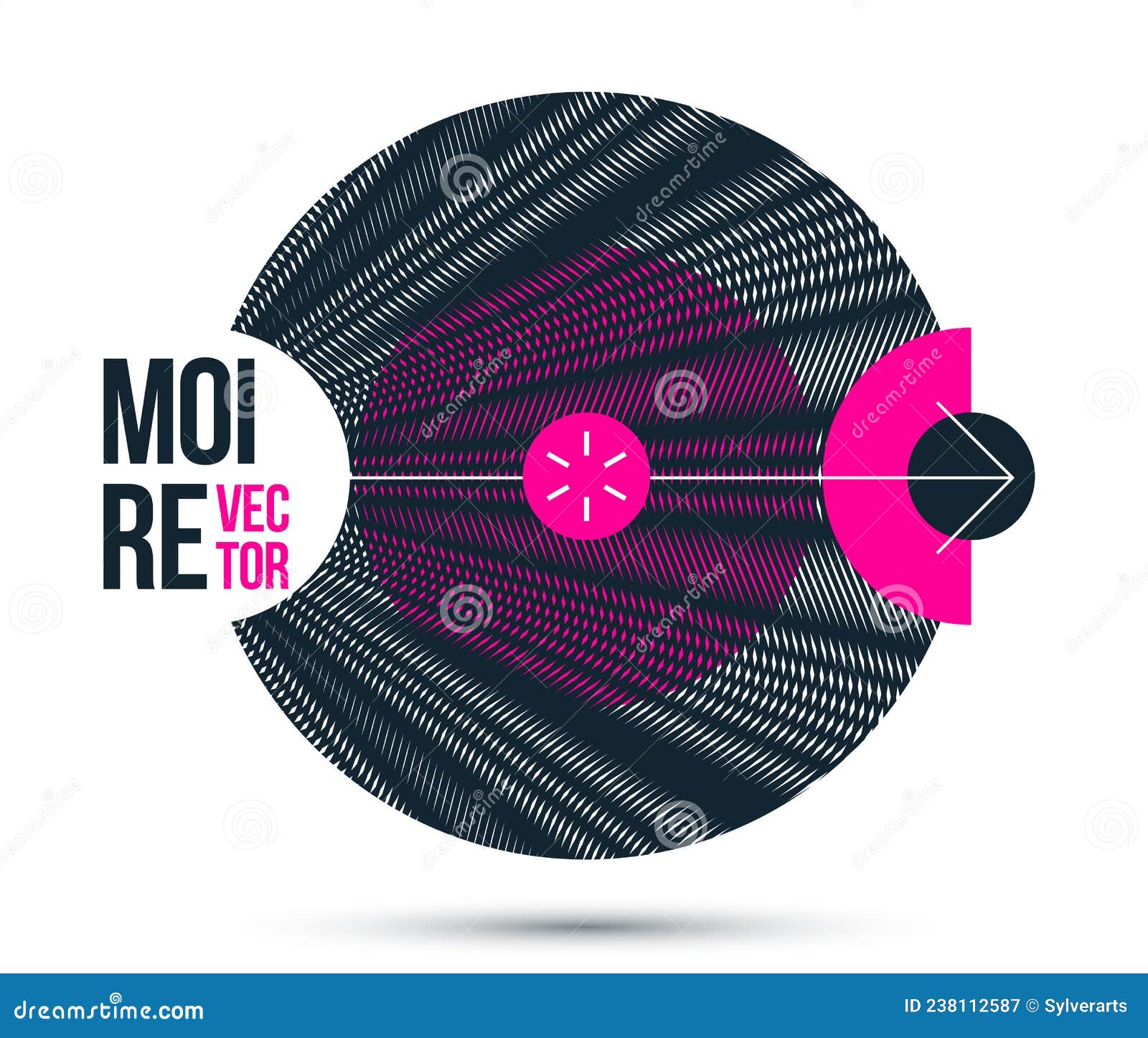Moire Op Art Vector Design Element, Graphic Style Poster and Banner and ...