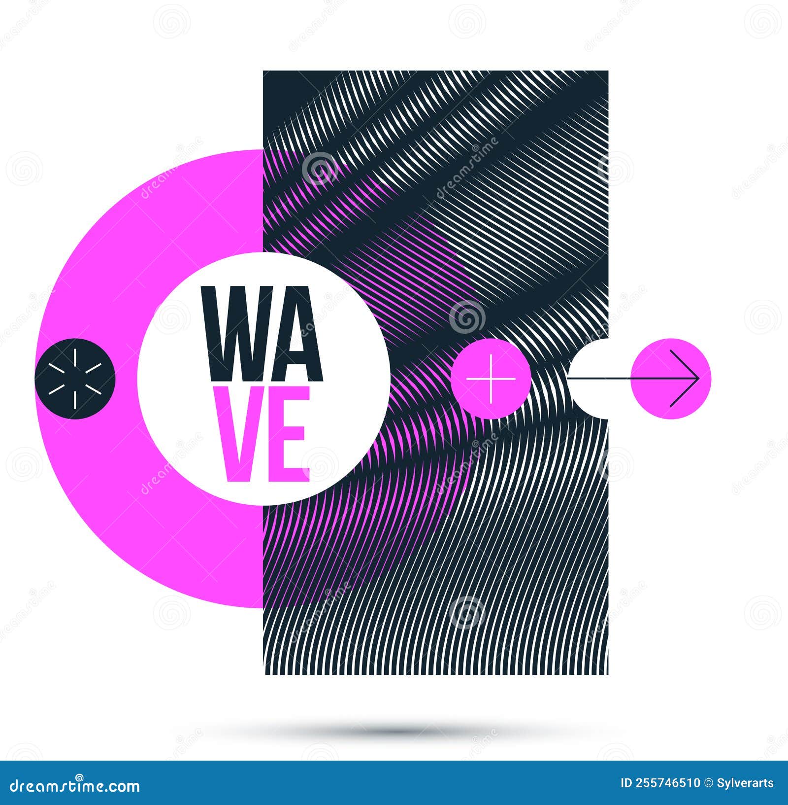 Moire Op Art Vector Design Element, Graphic Style Poster and Banner and ...
