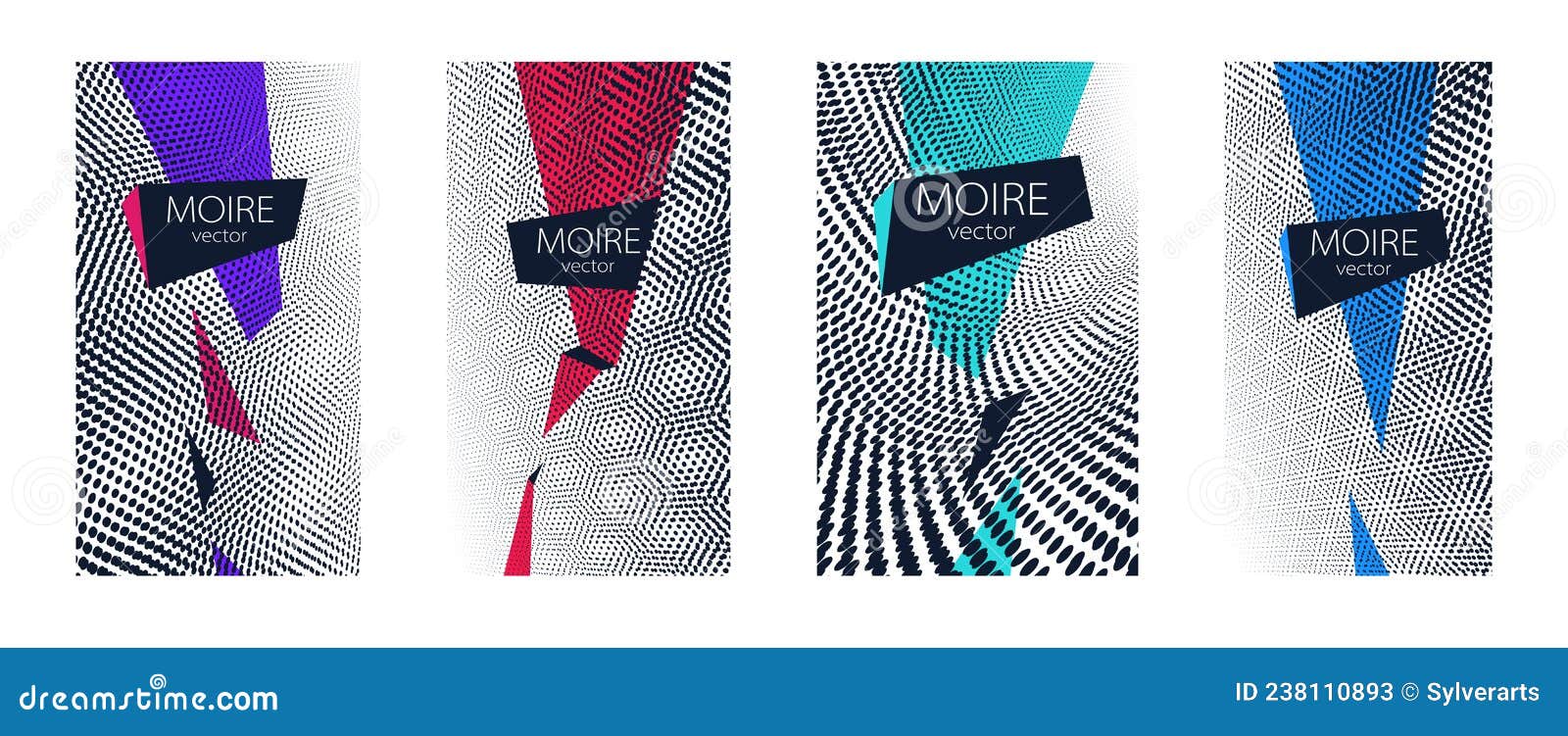 Moire Pattern Dots Vector Abstract Backgrounds Collection. Stock Vector ...