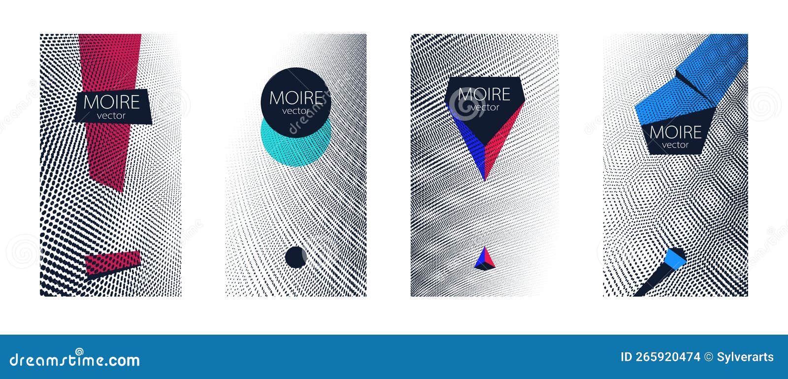 Moire Pattern Dots Vector Abstract Backgrounds Collection. Stock Vector ...