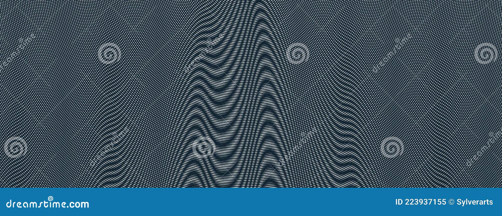 Moire Vector Texture. Dynamical Rippled Surface, Visual Halftone 3D ...